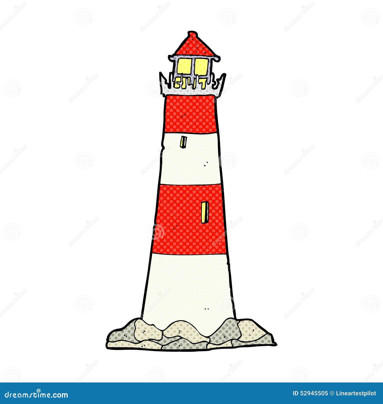 Comic cartoon light house stock illustration. Illustration of retro ...