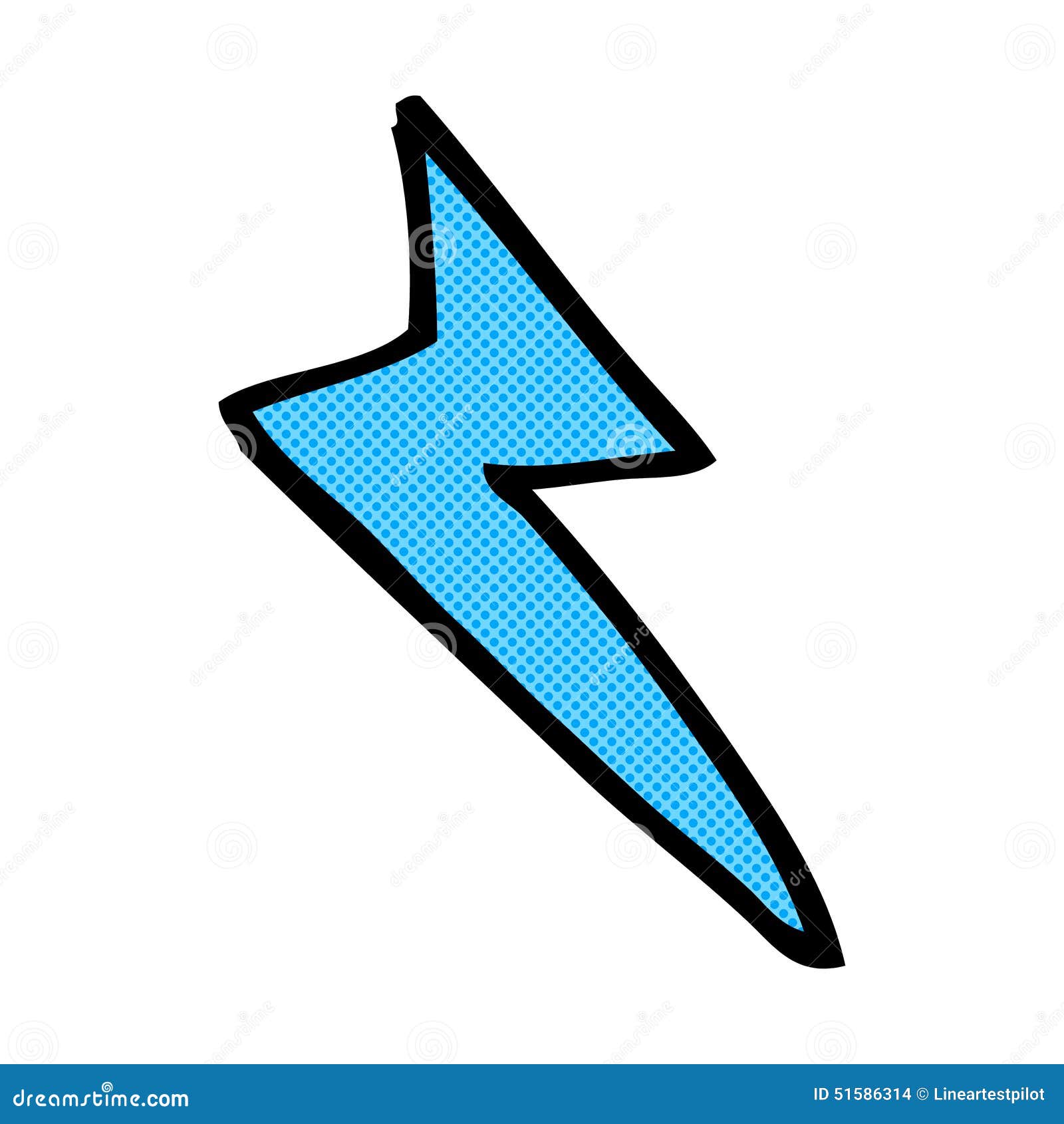 Comic Cartoon Lightning Bolt Symbol Stock Illustration - Illustration ...