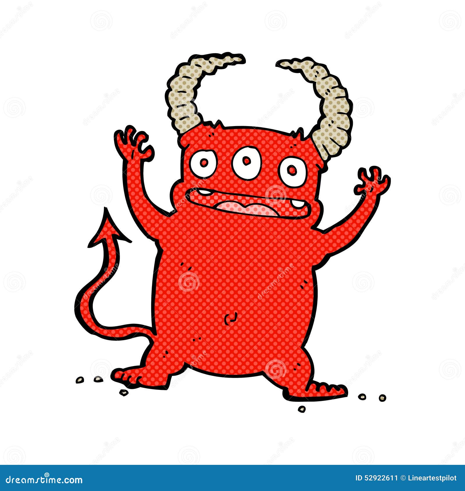 Comic cartoon little devil stock illustration. Illustration of devil ...