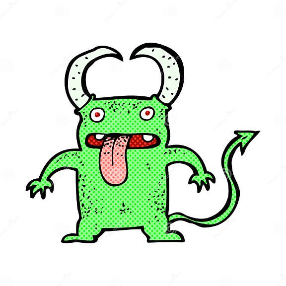 Comic cartoon little devil stock illustration. Illustration of monster ...