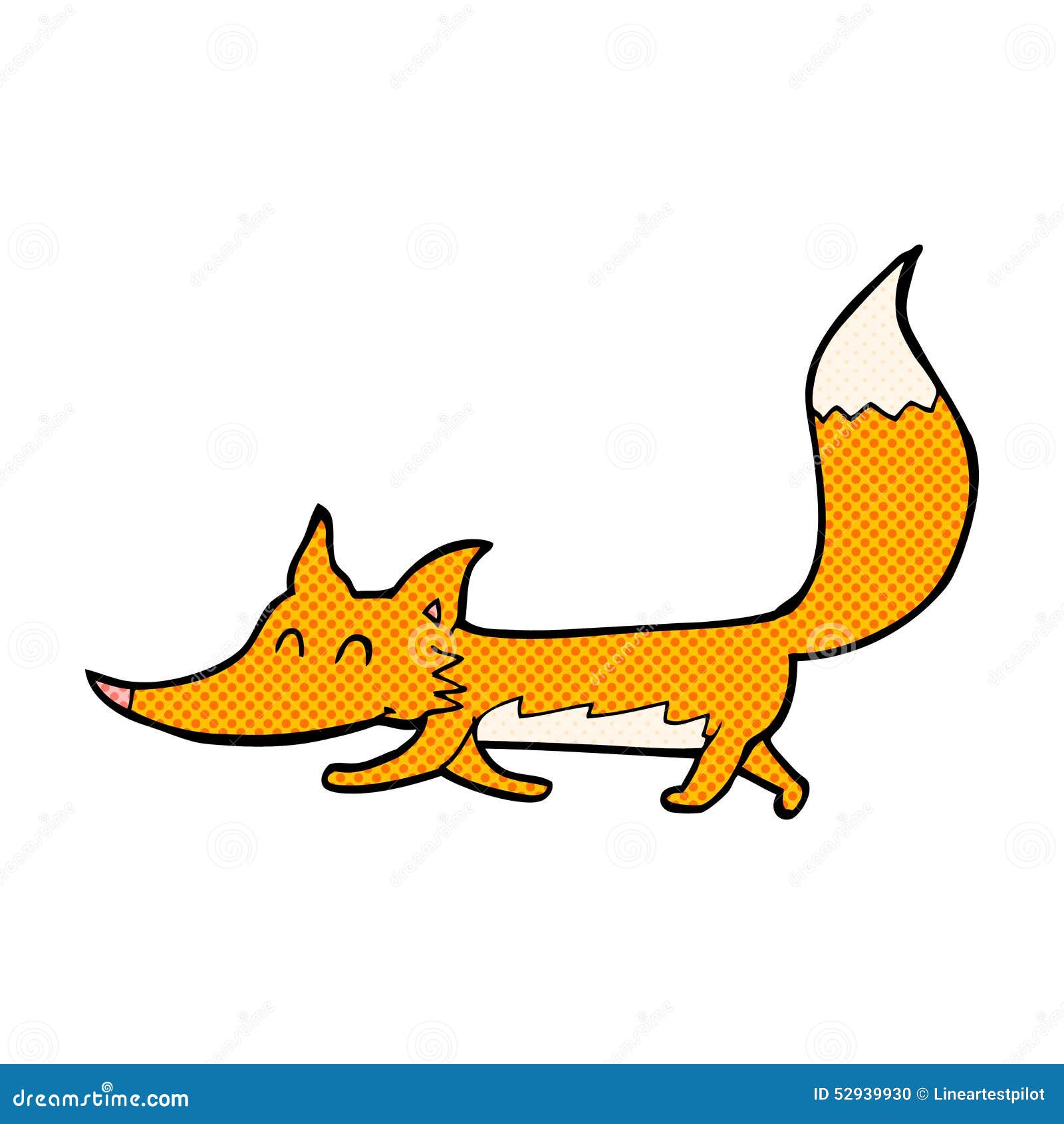 Comic cartoon little fox stock illustration. Illustration of crazy ...