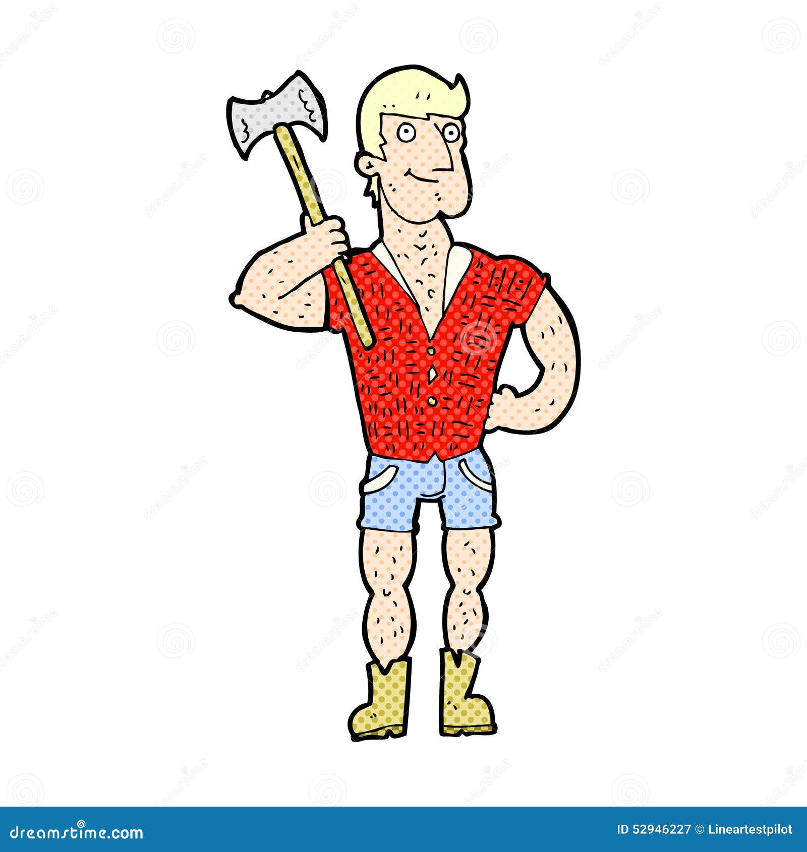 Comic cartoon lumberjack stock illustration. Illustration of male ...