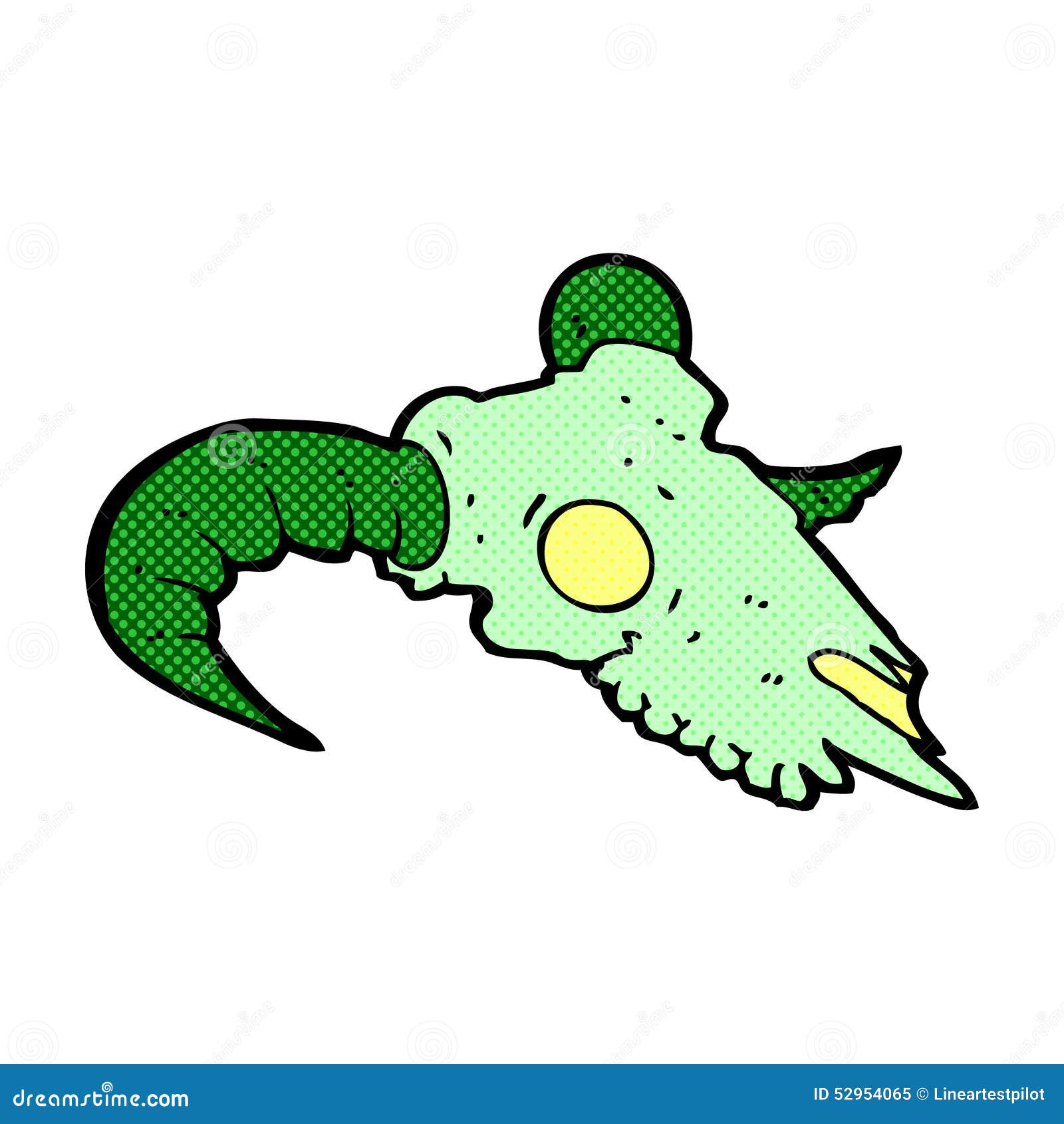 Comic Cartoon Magic Ram Skull Stock Illustration - Illustration of ...