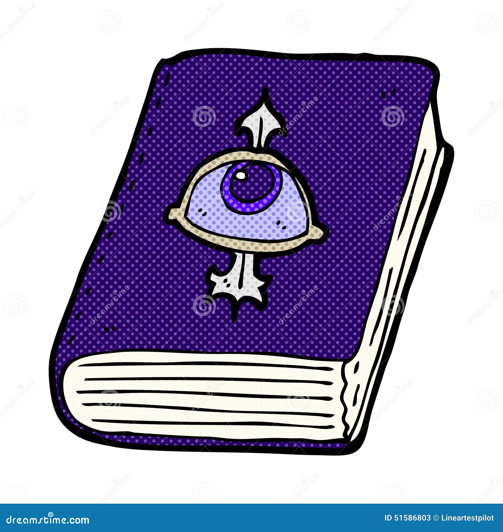 Comic Cartoon Magic Spell Book Stock Illustration - Illustration of ...