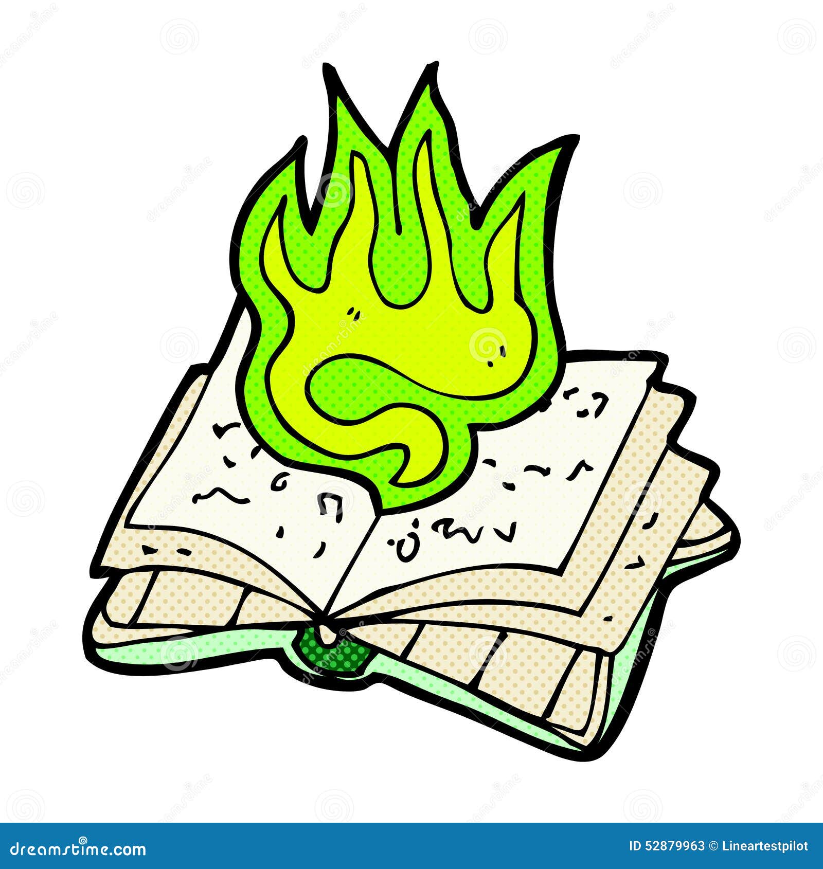 Comic Cartoon Magic Spell Book Stock Illustration - Illustration of ...