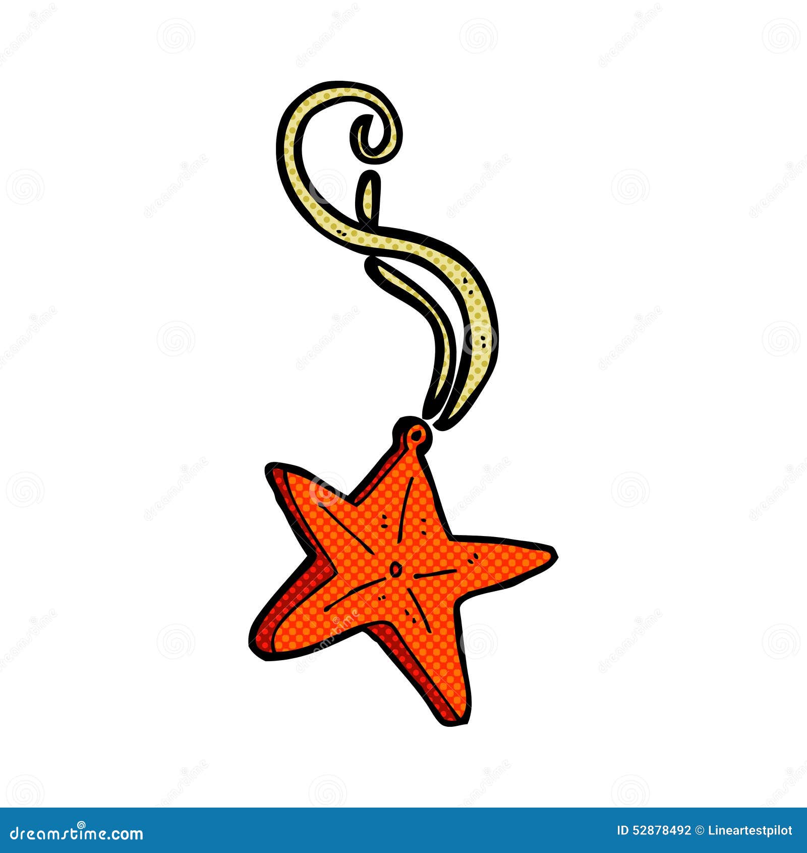 Comic Cartoon Magic Star Necklace Stock Illustration - Illustration of ...