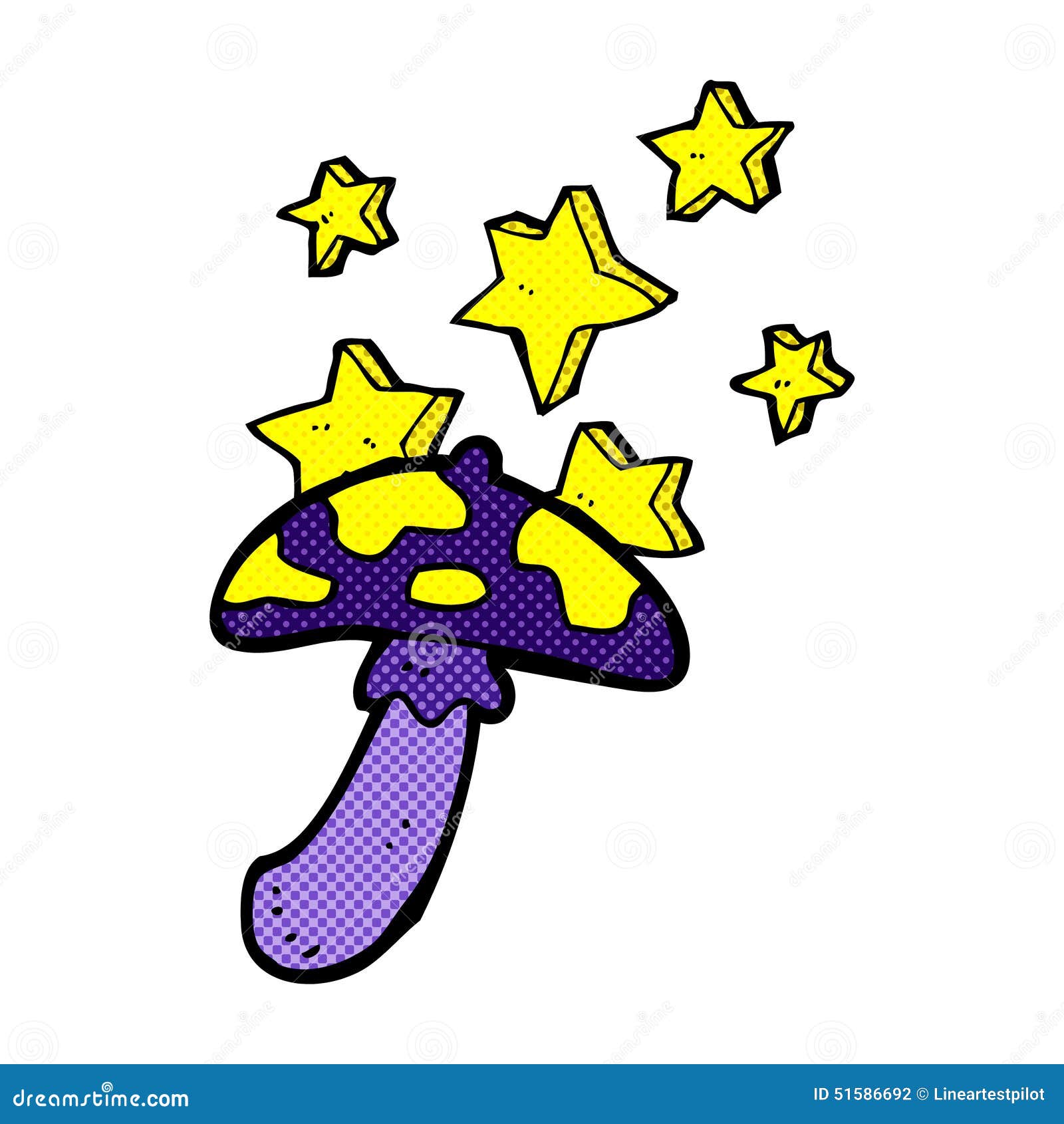 Comic Cartoon Magic Toadstool Stock Illustration - Illustration of ...