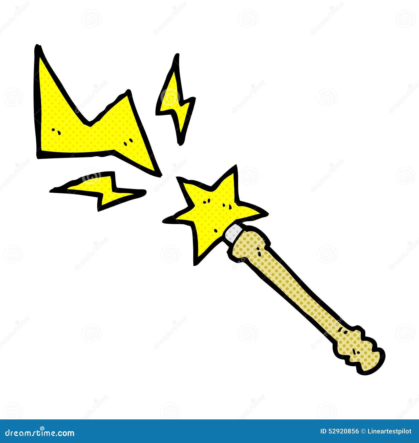 Comic Cartoon Magic Wand Casting Spell Stock Illustration ...