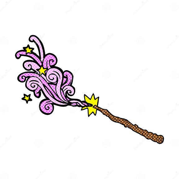 Comic cartoon magic wand stock illustration. Illustration of retro ...