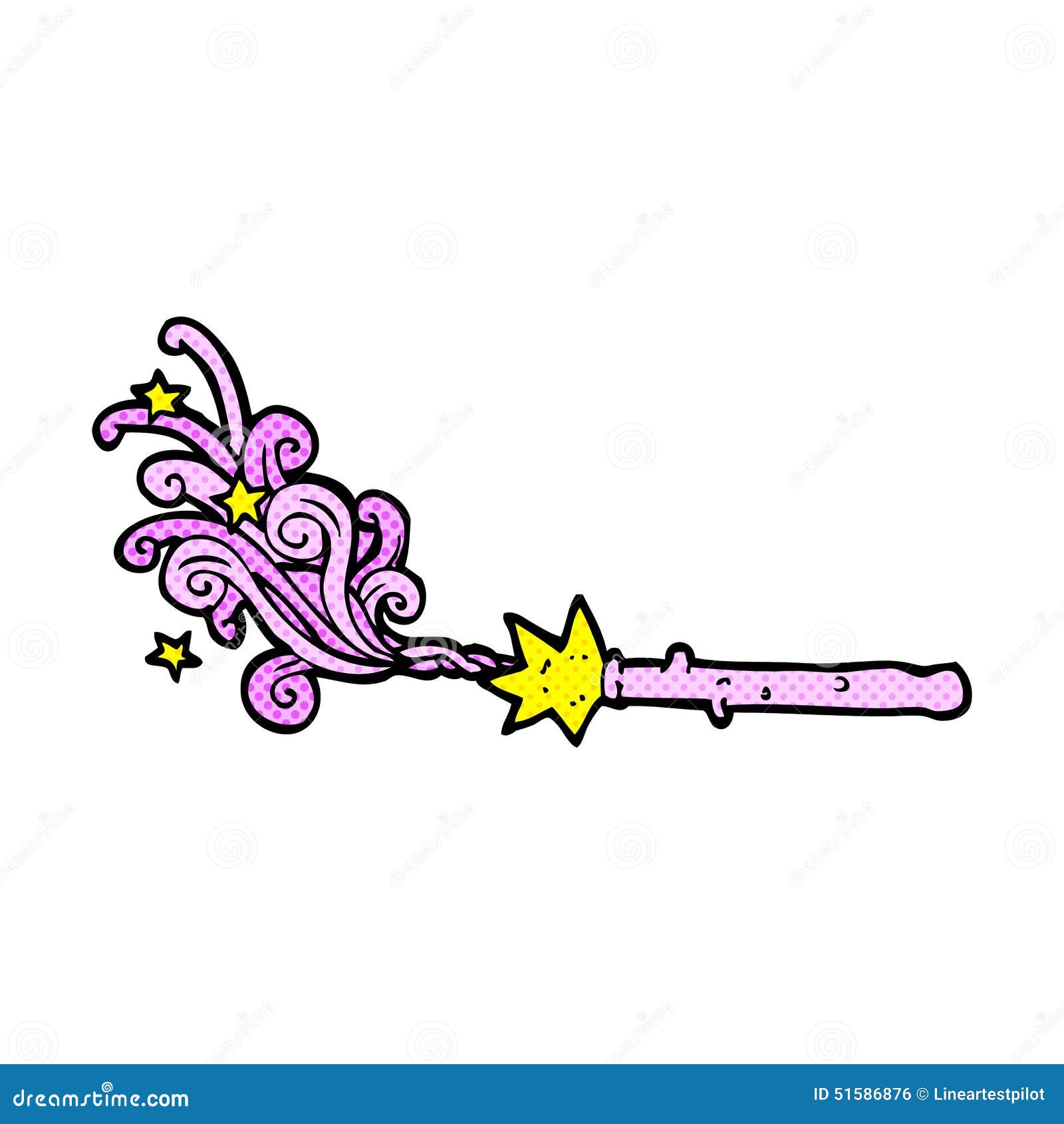 Comic cartoon magic wand stock illustration. Illustration of wand ...
