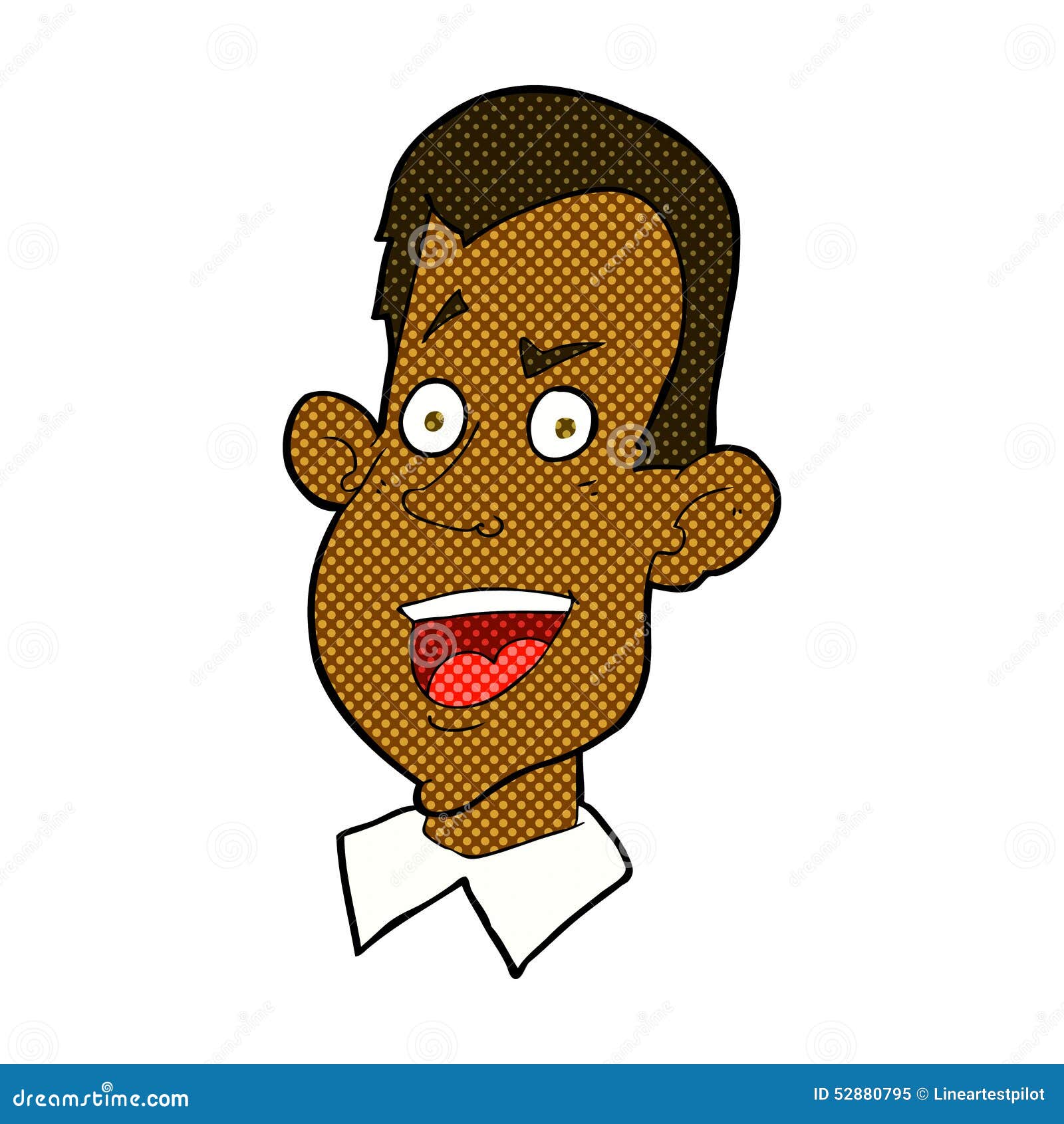 Comic cartoon male face stock illustration. Illustration of hand - 52880795