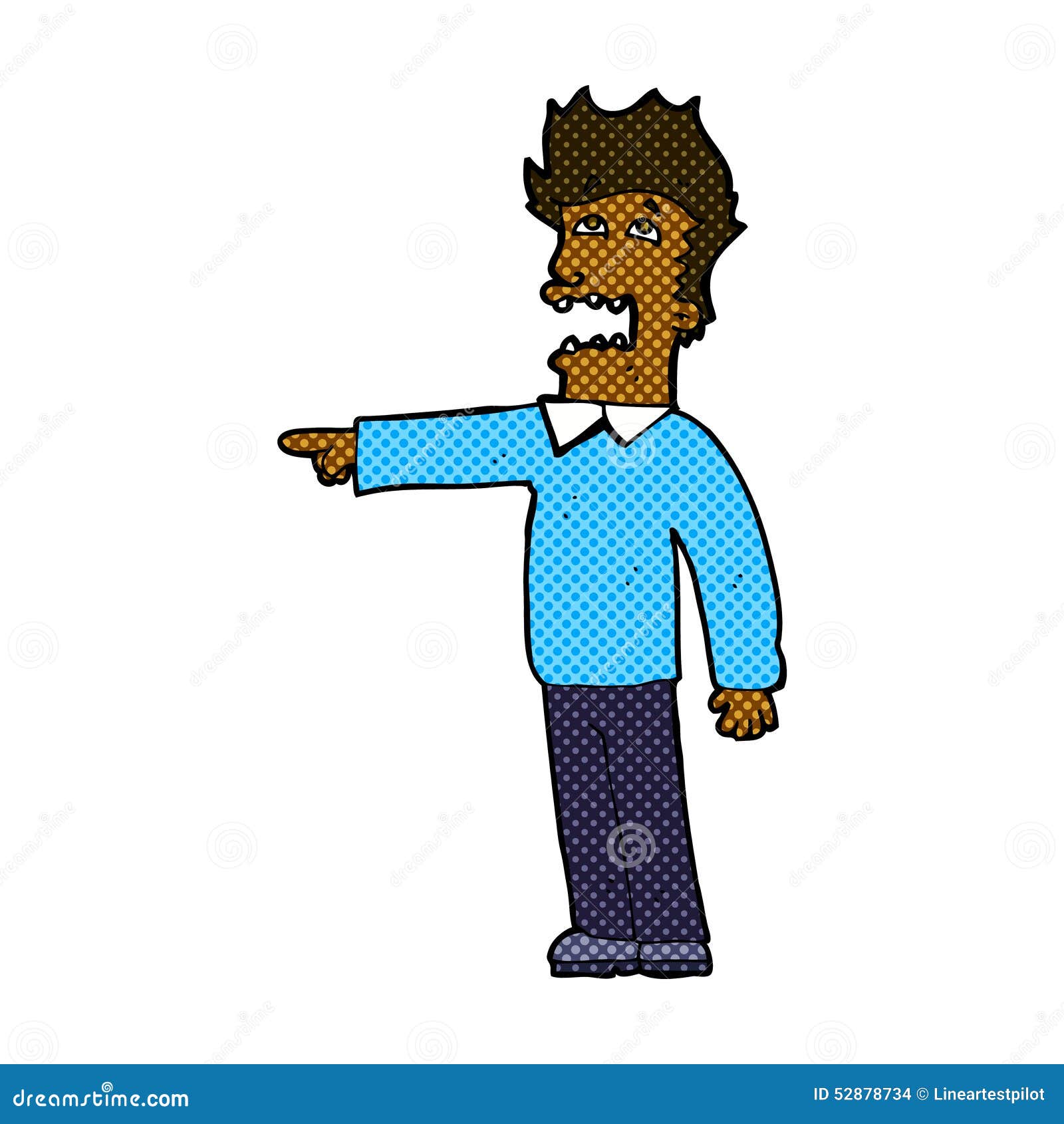 Comic cartoon man accusing stock illustration. Illustration of quirky ...