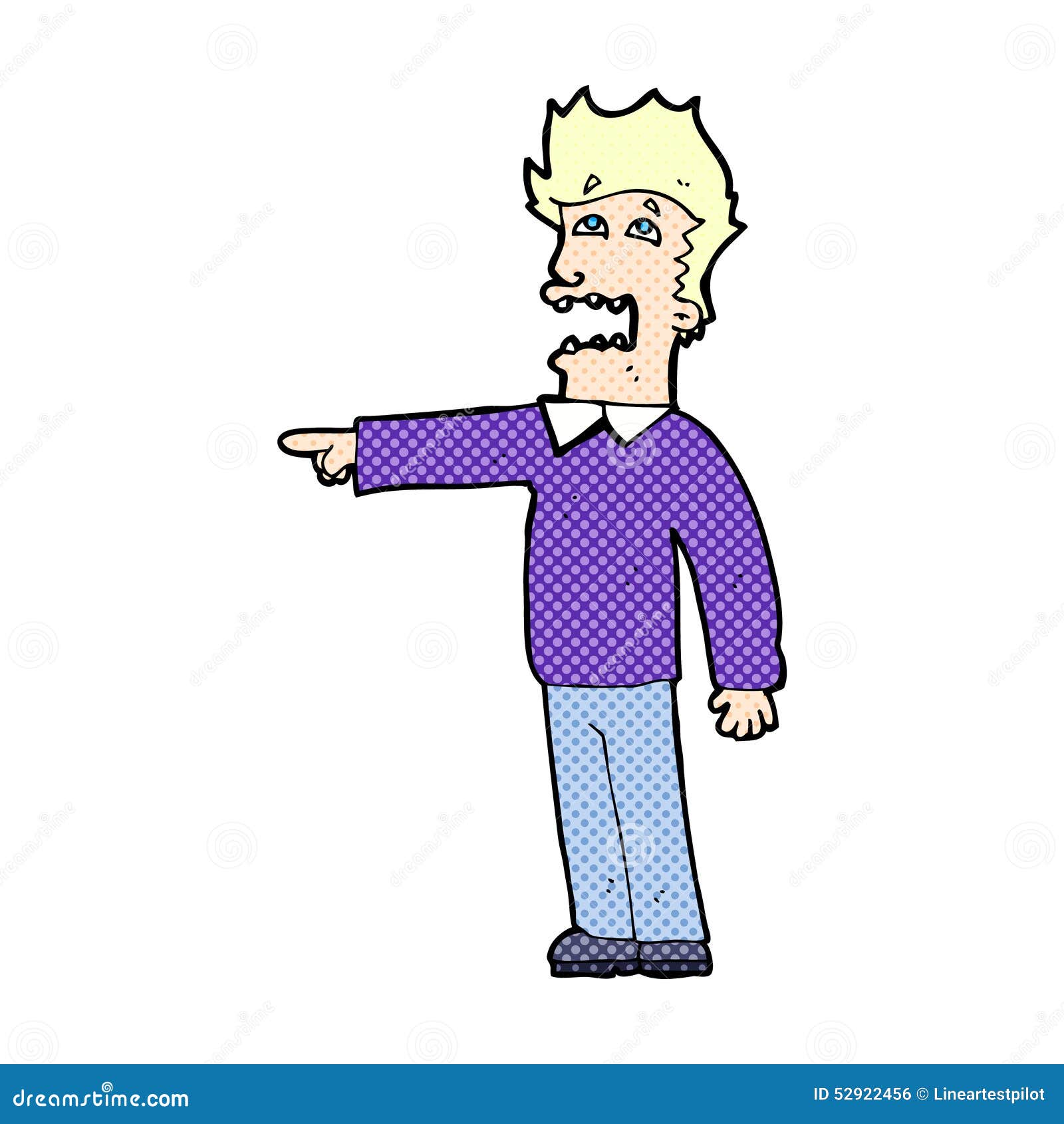 Comic cartoon man accusing stock illustration. Illustration of ...