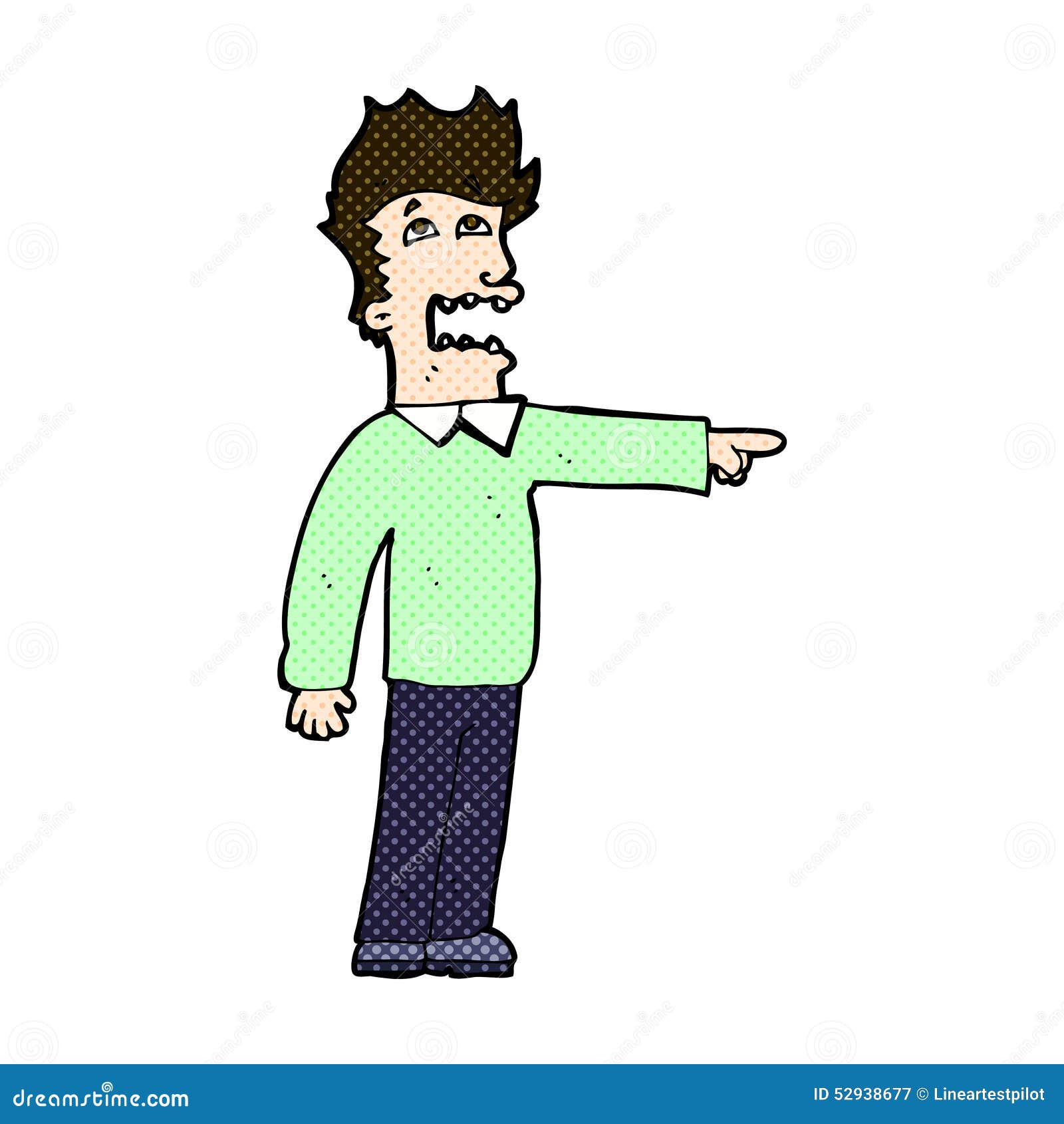 Comic cartoon man accusing stock illustration. Illustration of silly ...