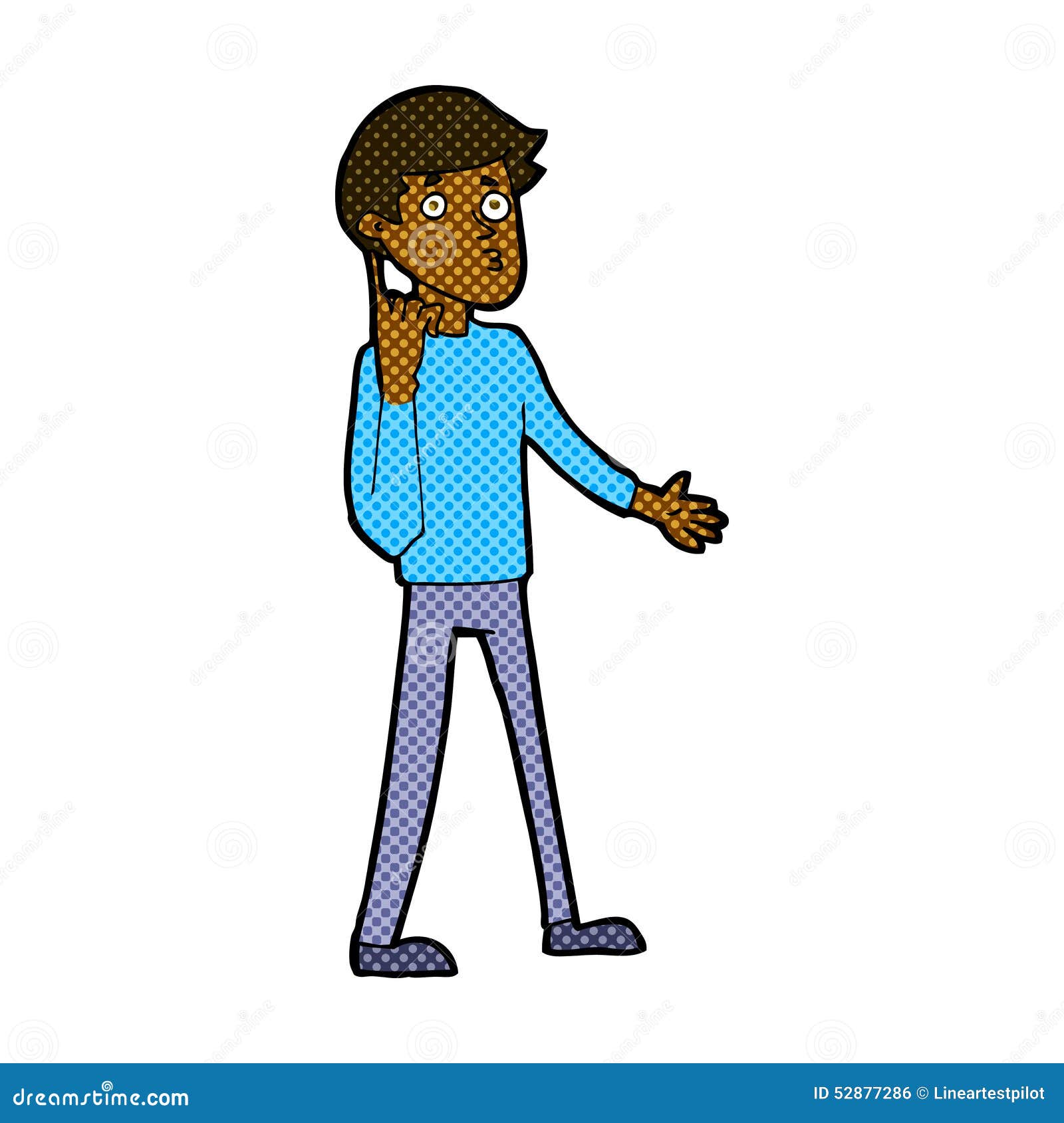 Comic Cartoon Man Asking Question Stock Illustration - Illustration of ...
