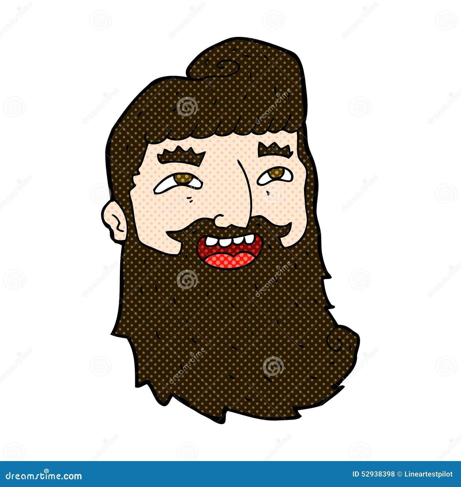 Comic Cartoon Man with Beard Laughing Stock Illustration - Illustration ...