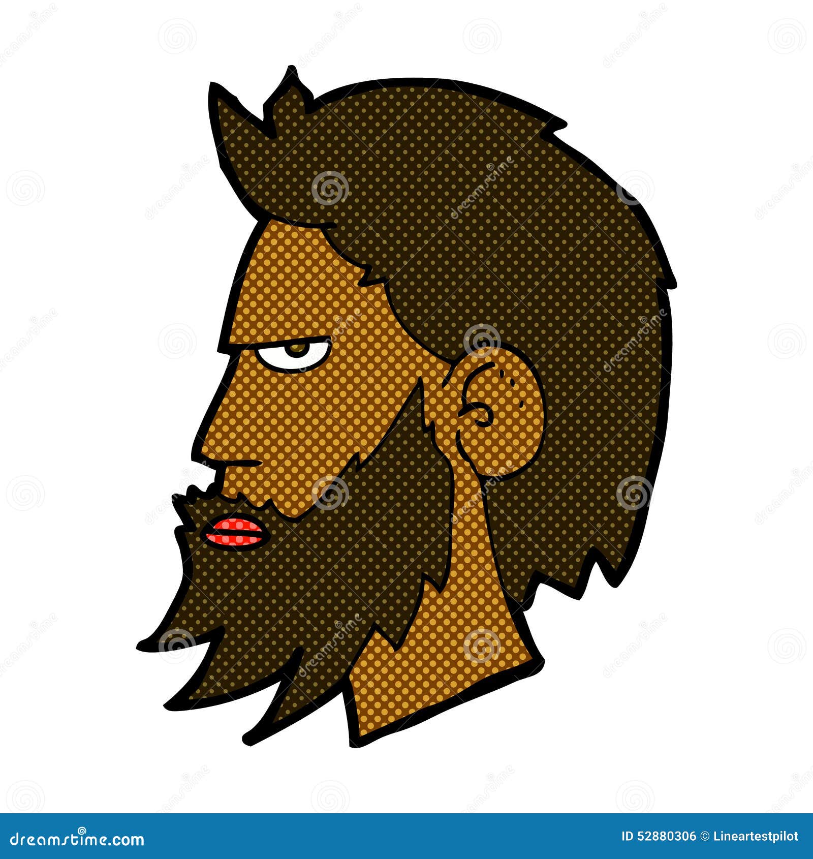 Comic Cartoon Man with Beard Stock Illustration - Illustration of line ...