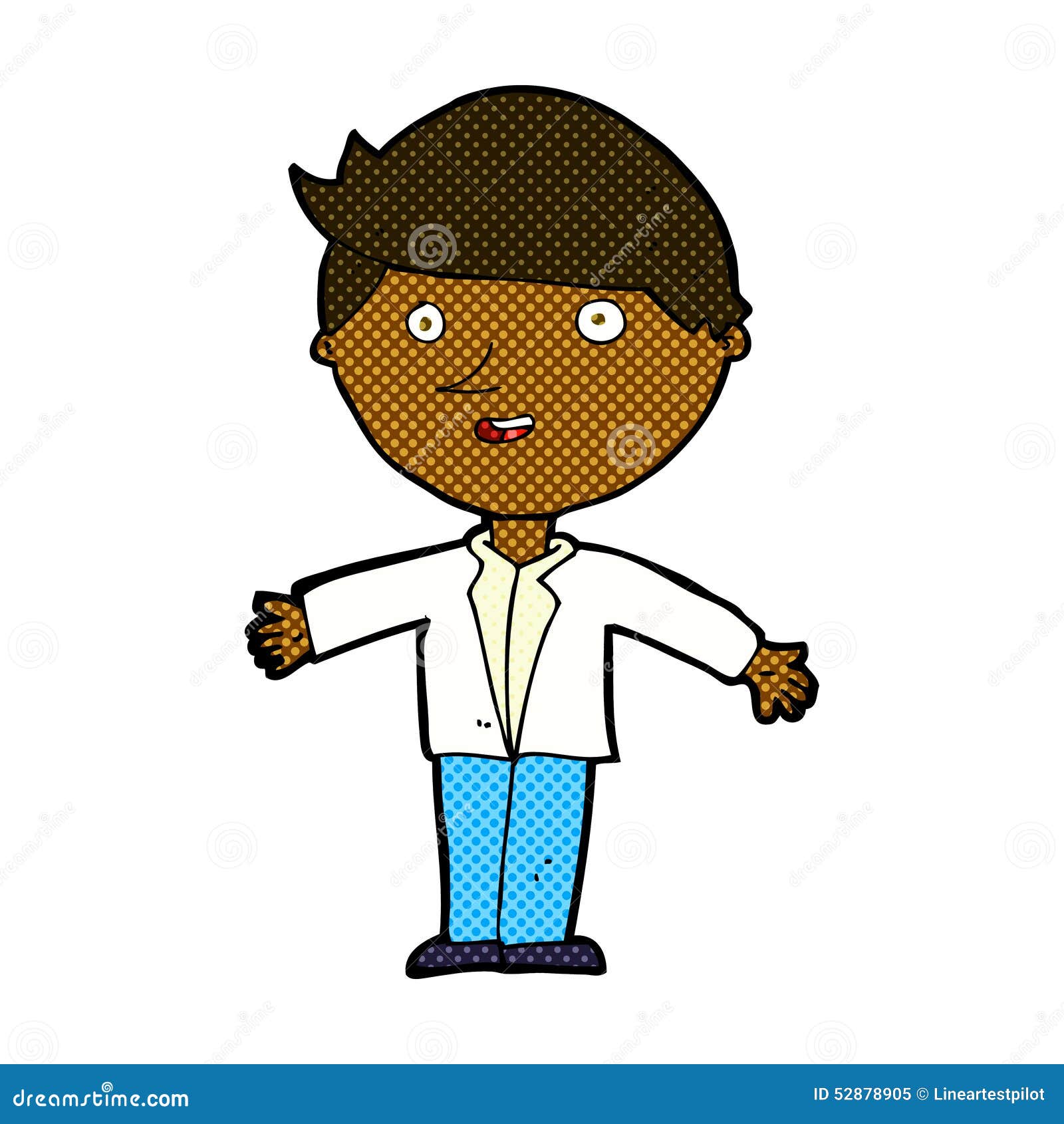 Comic Cartoon Man in Casual Jacket Stock Illustration - Illustration of ...