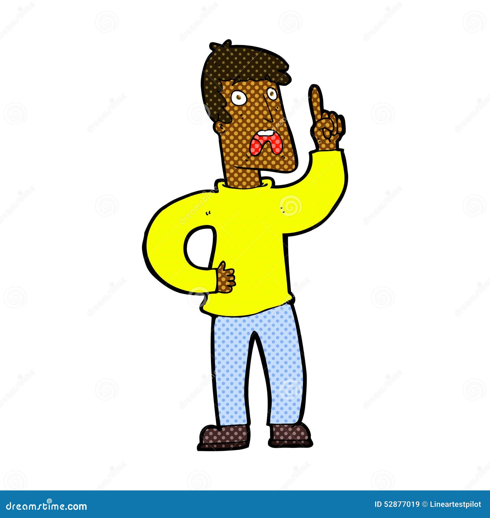 Comic Cartoon Man with Complaint Stock Illustration - Illustration of ...