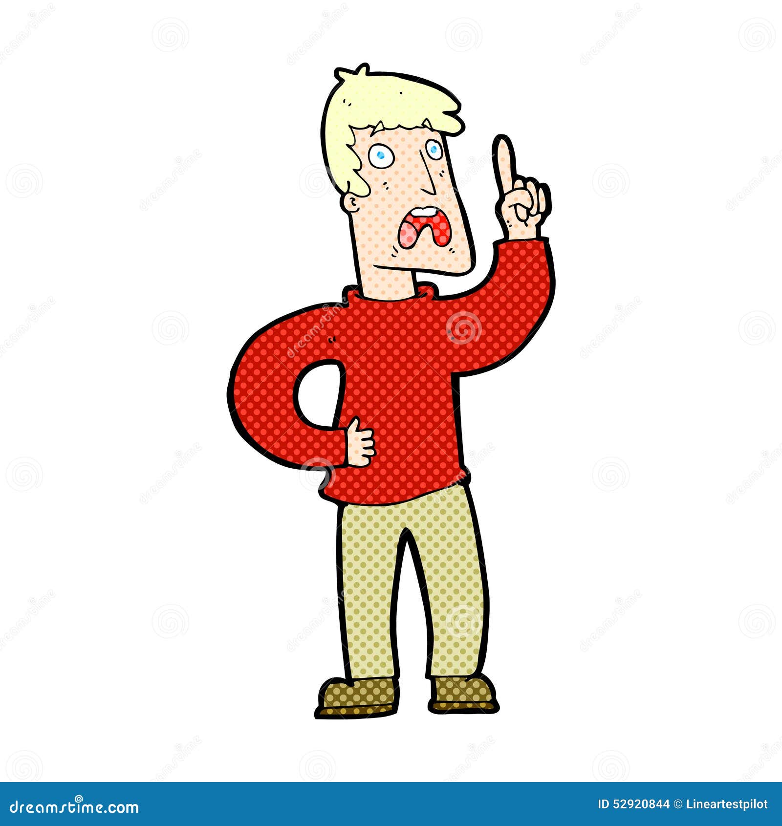 Comic Cartoon Man with Complaint Stock Illustration - Illustration of ...