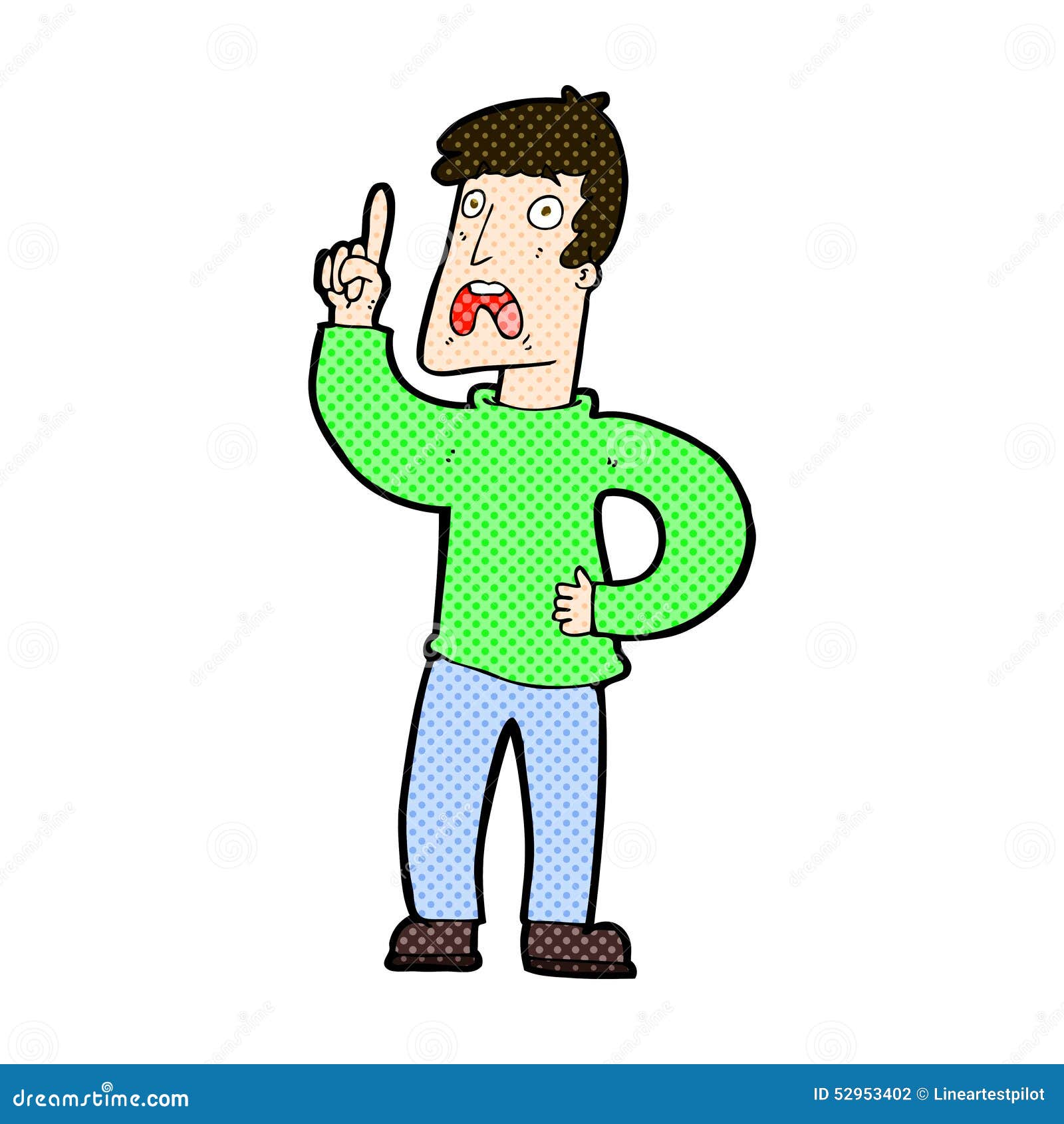 Comic Cartoon Man with Complaint Stock Illustration - Illustration of ...