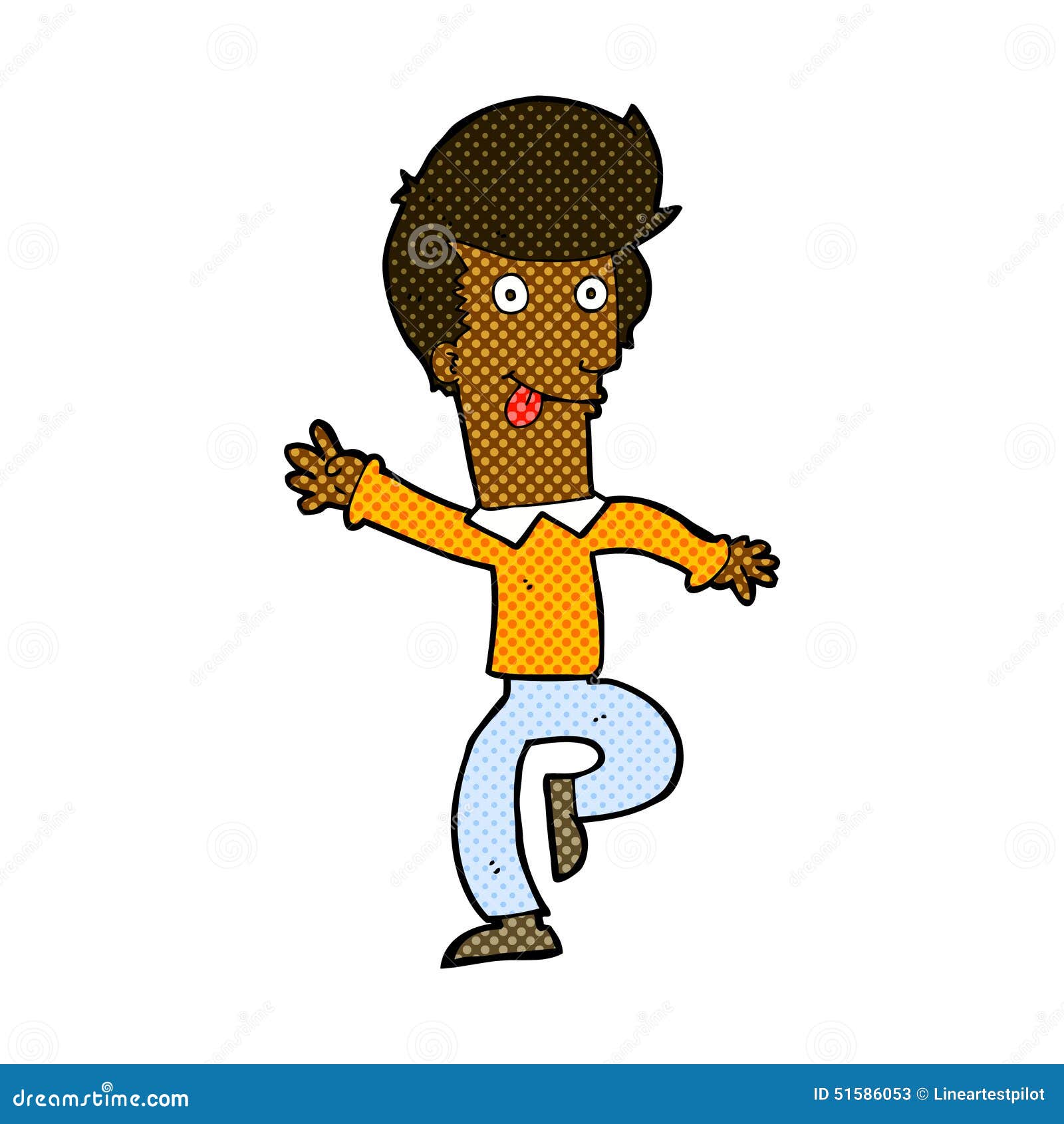 Comic cartoon man dancing stock illustration. Illustration of print ...