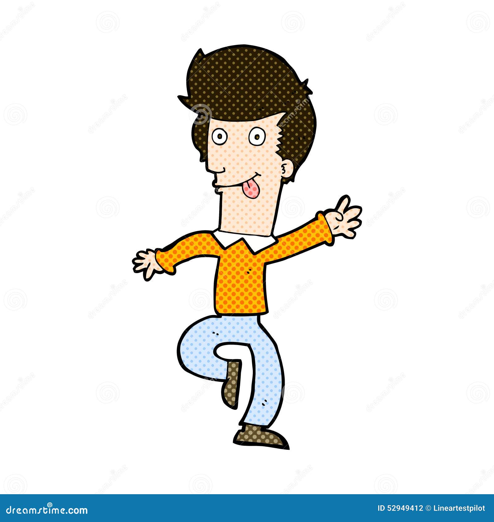 Comic cartoon man dancing stock illustration. Illustration of ...