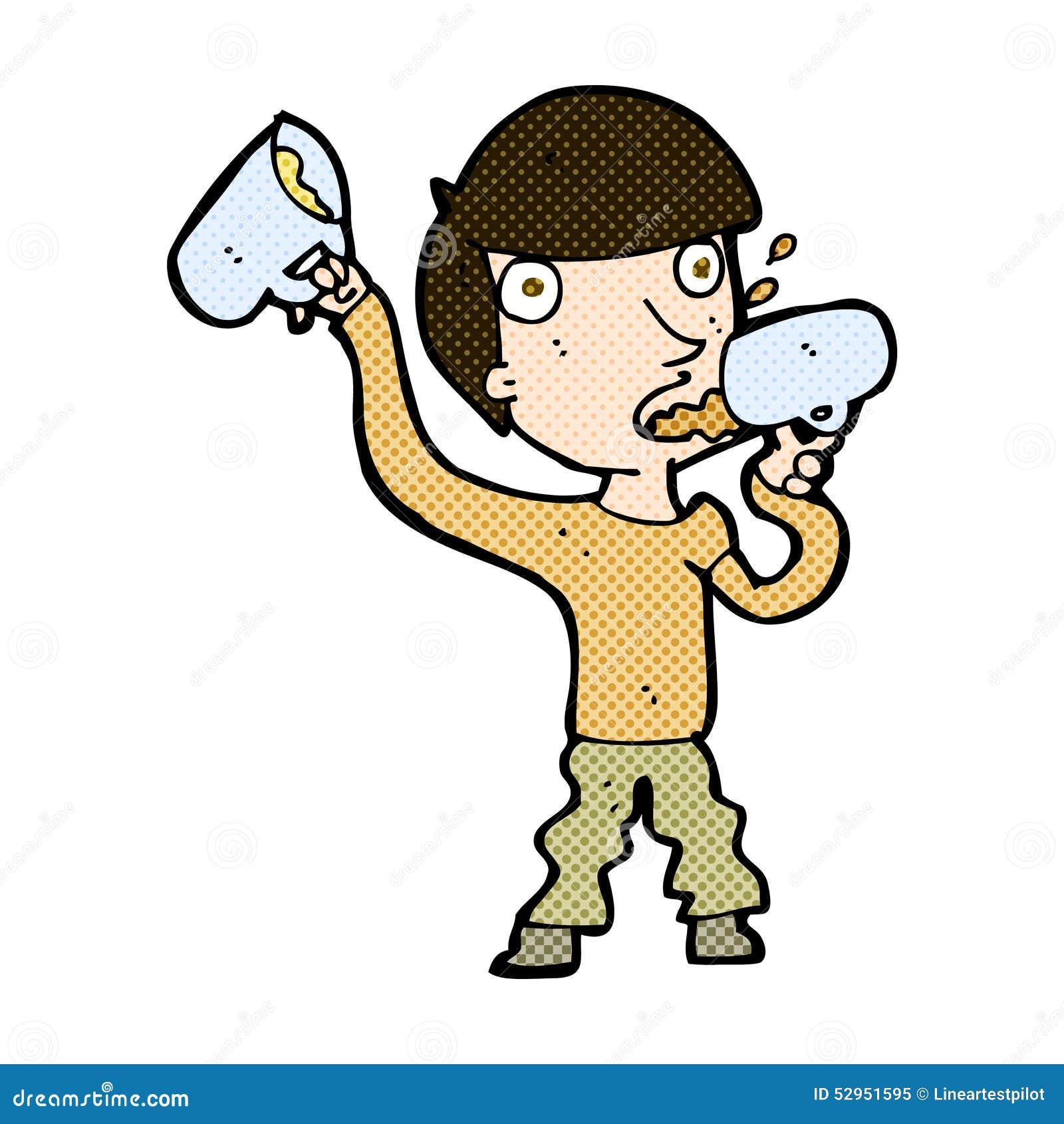 Comic Cartoon Man Drinking Beer Stock Illustration - Illustration of ...
