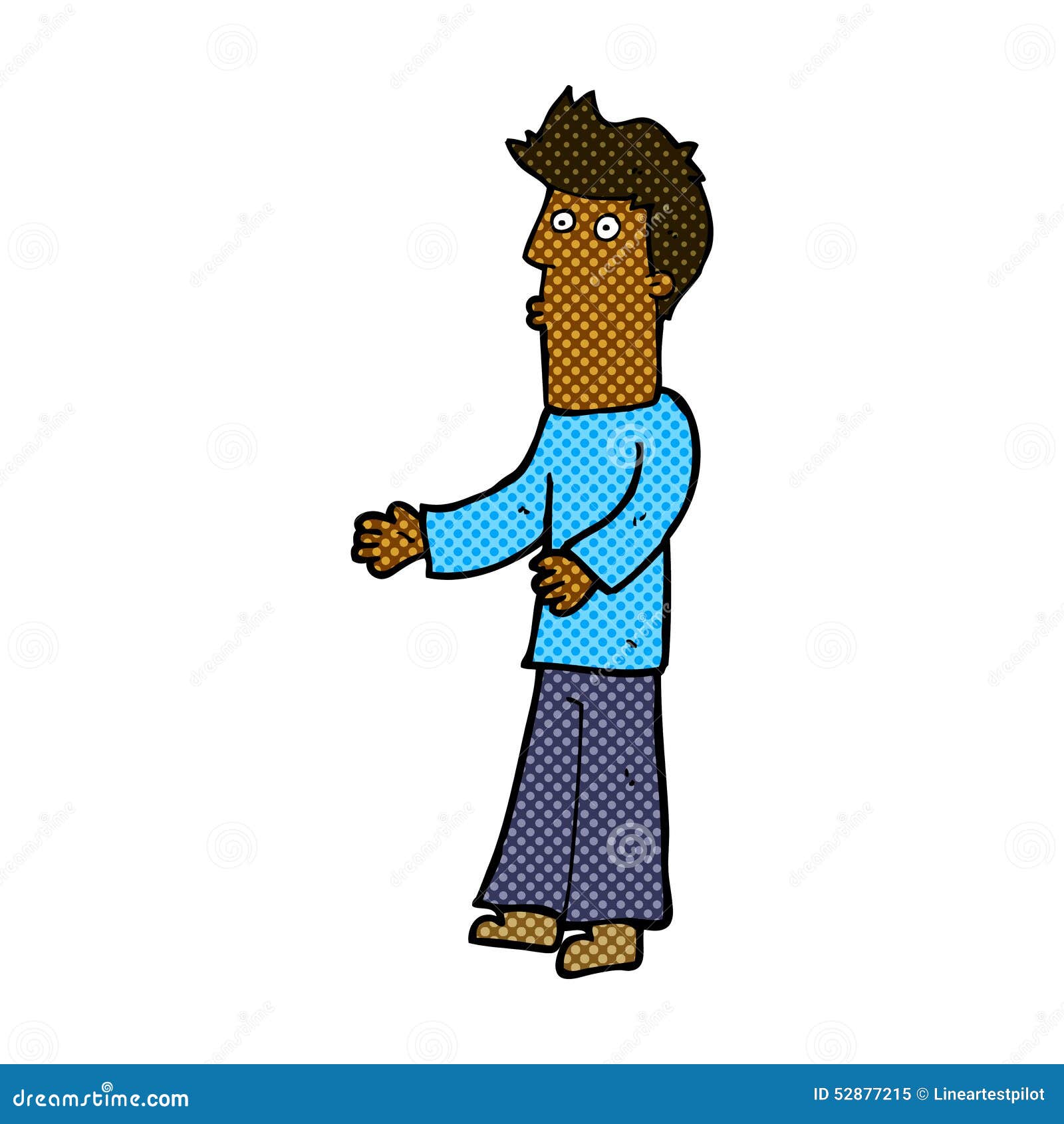 Comic Cartoon Man Explaining Stock Illustration - Illustration of print ...