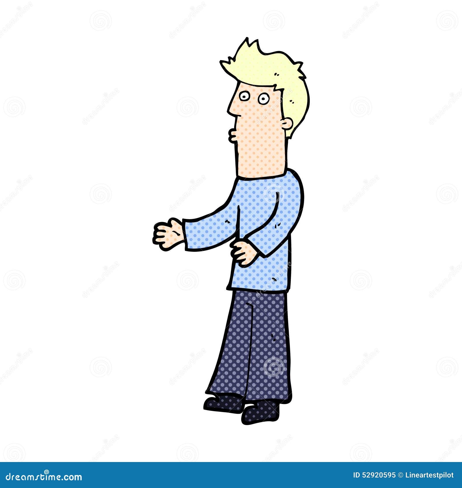 Comic Cartoon Man Explaining Stock Illustration - Illustration of ...