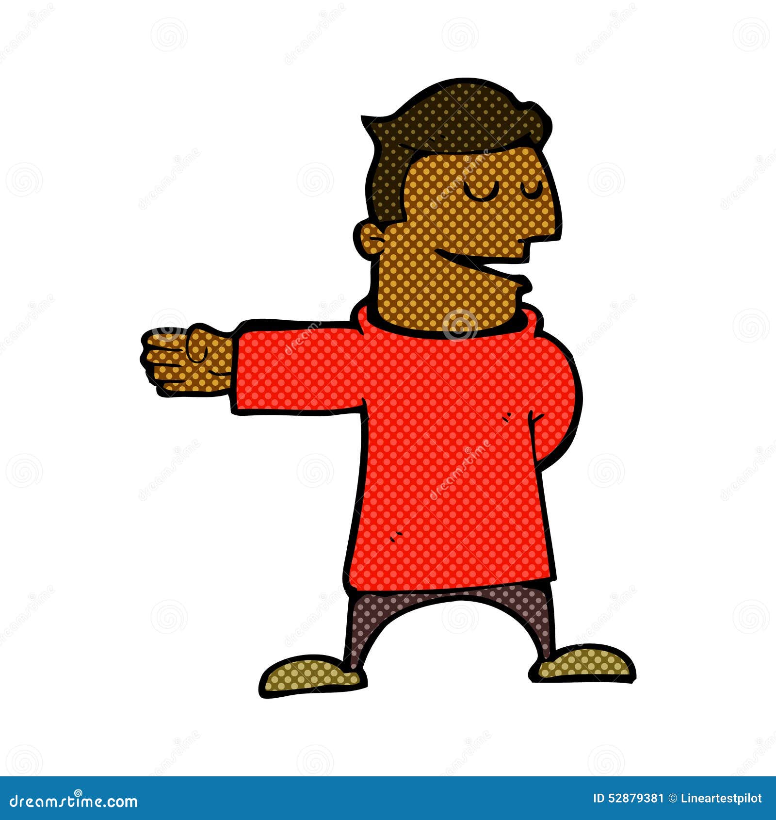 Comic Cartoon Man Gesturing Direction Stock Illustration - Illustration ...