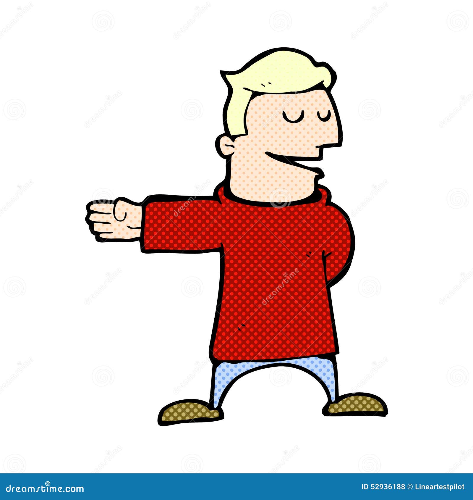 Comic Cartoon Man Gesturing Direction Stock Illustration - Illustration ...