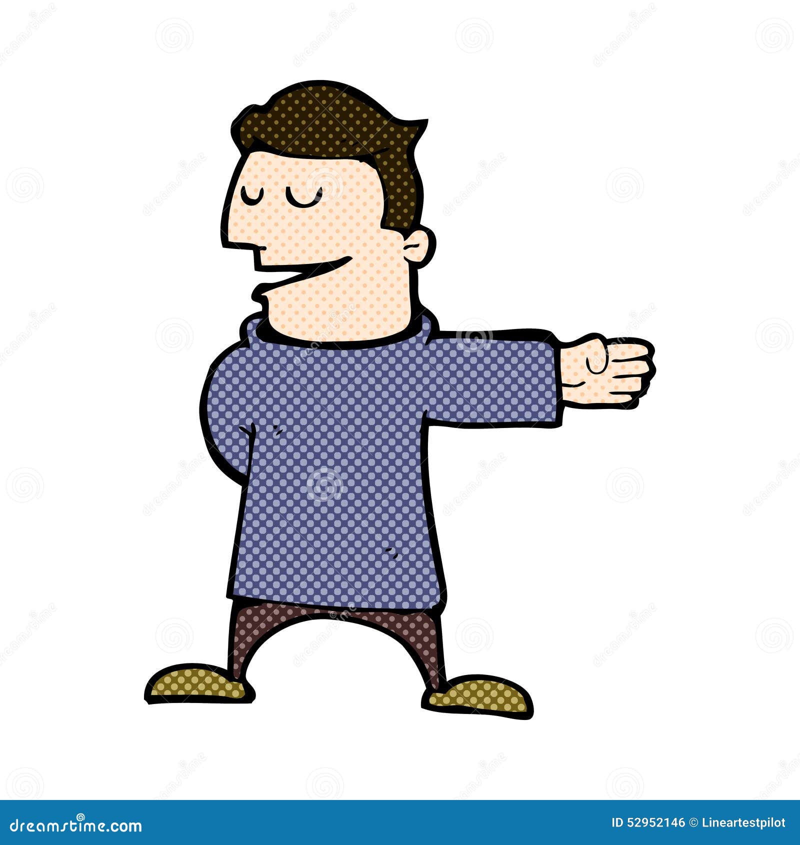 Comic Cartoon Man Gesturing Direction Stock Illustration - Illustration ...