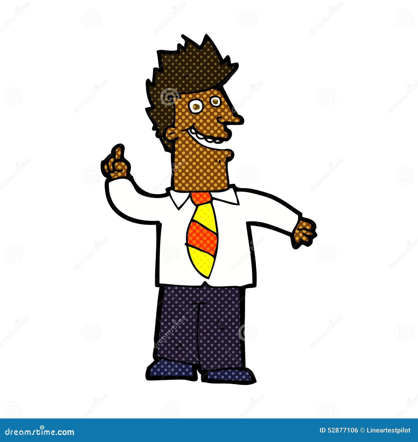 Comic Cartoon Man with Good Idea Stock Illustration - Illustration of ...