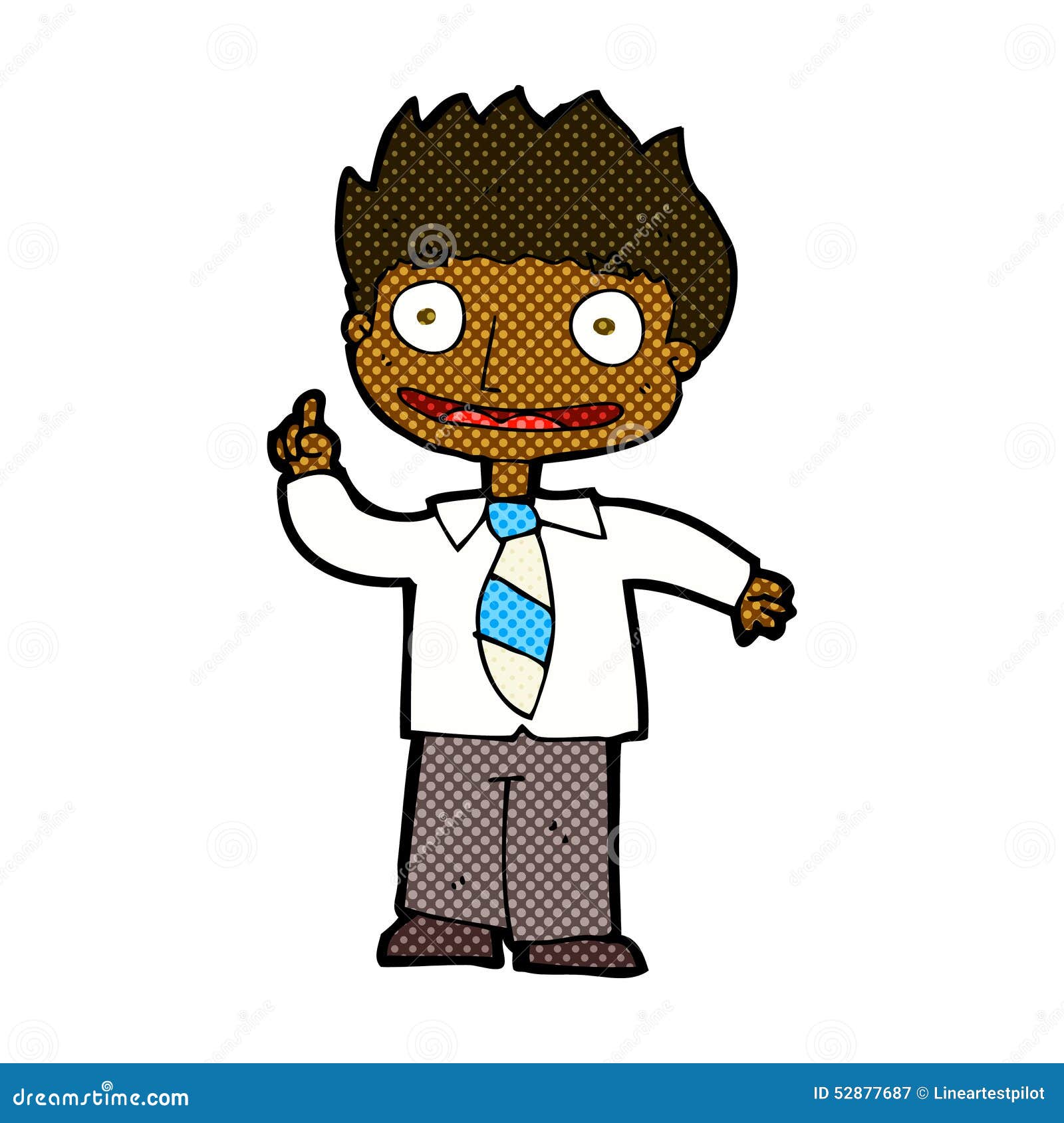 Comic Cartoon Man with Idea Stock Illustration - Illustration of asking ...