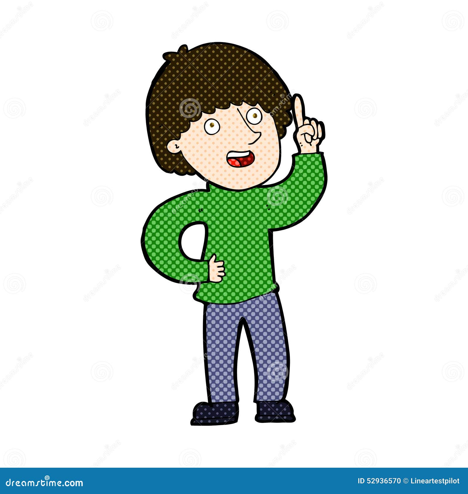 Comic Cartoon Man with Idea Stock Illustration - Illustration of quirky ...