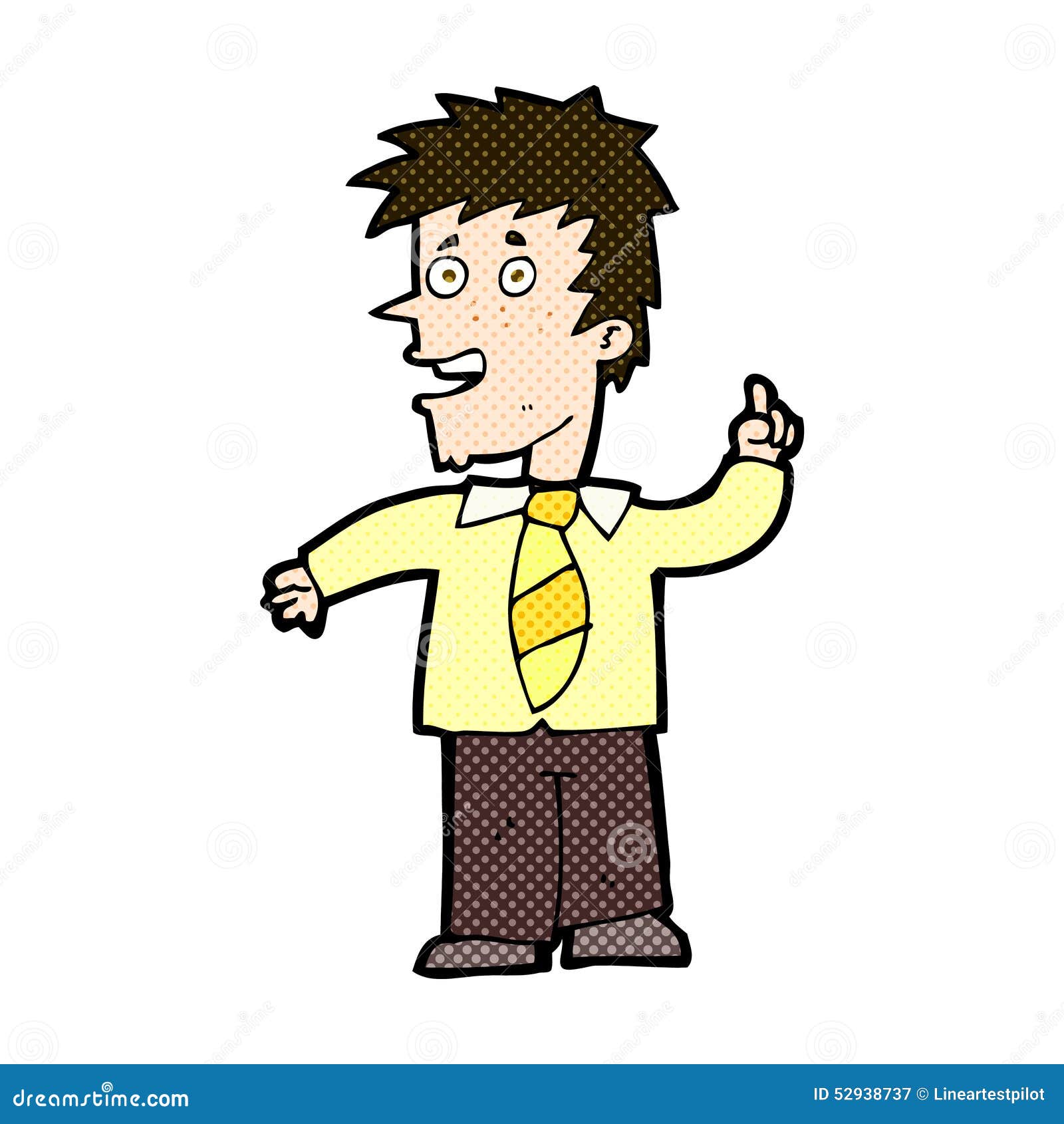 Comic Cartoon Man with Idea Stock Illustration - Illustration of ...