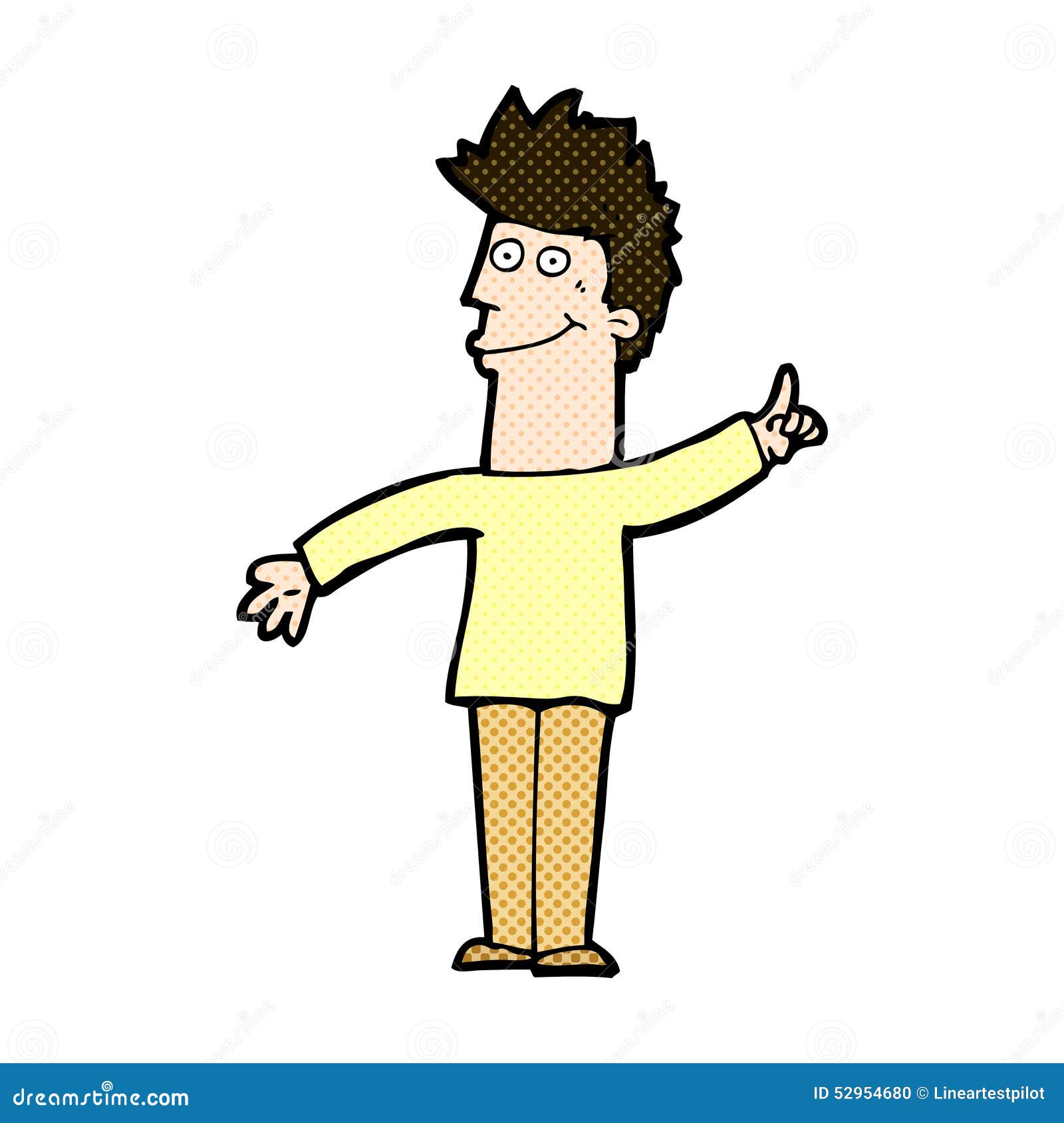 Comic Cartoon Man with Idea Stock Illustration - Illustration of idea ...