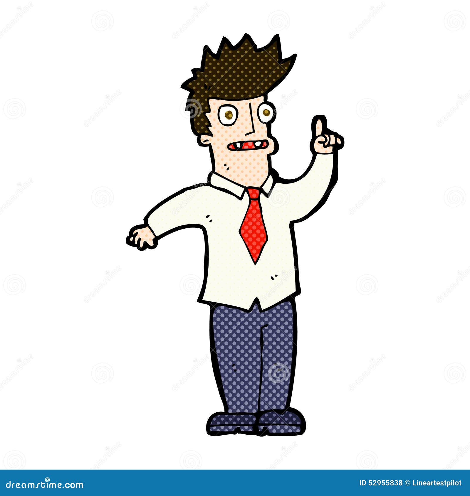 Comic Cartoon Man with Idea Stock Illustration - Illustration of drawn ...