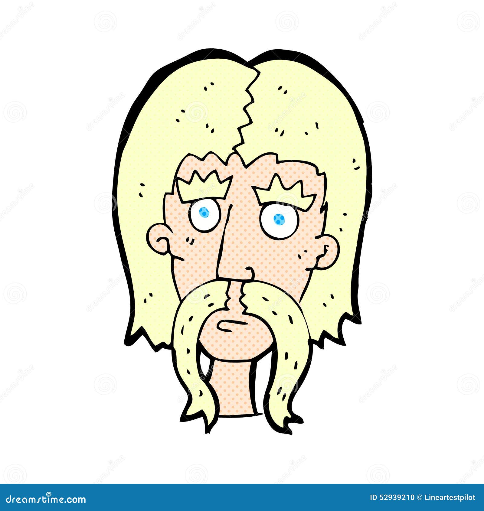 Comic Cartoon Man with Long Mustache Stock Illustration - Illustration ...
