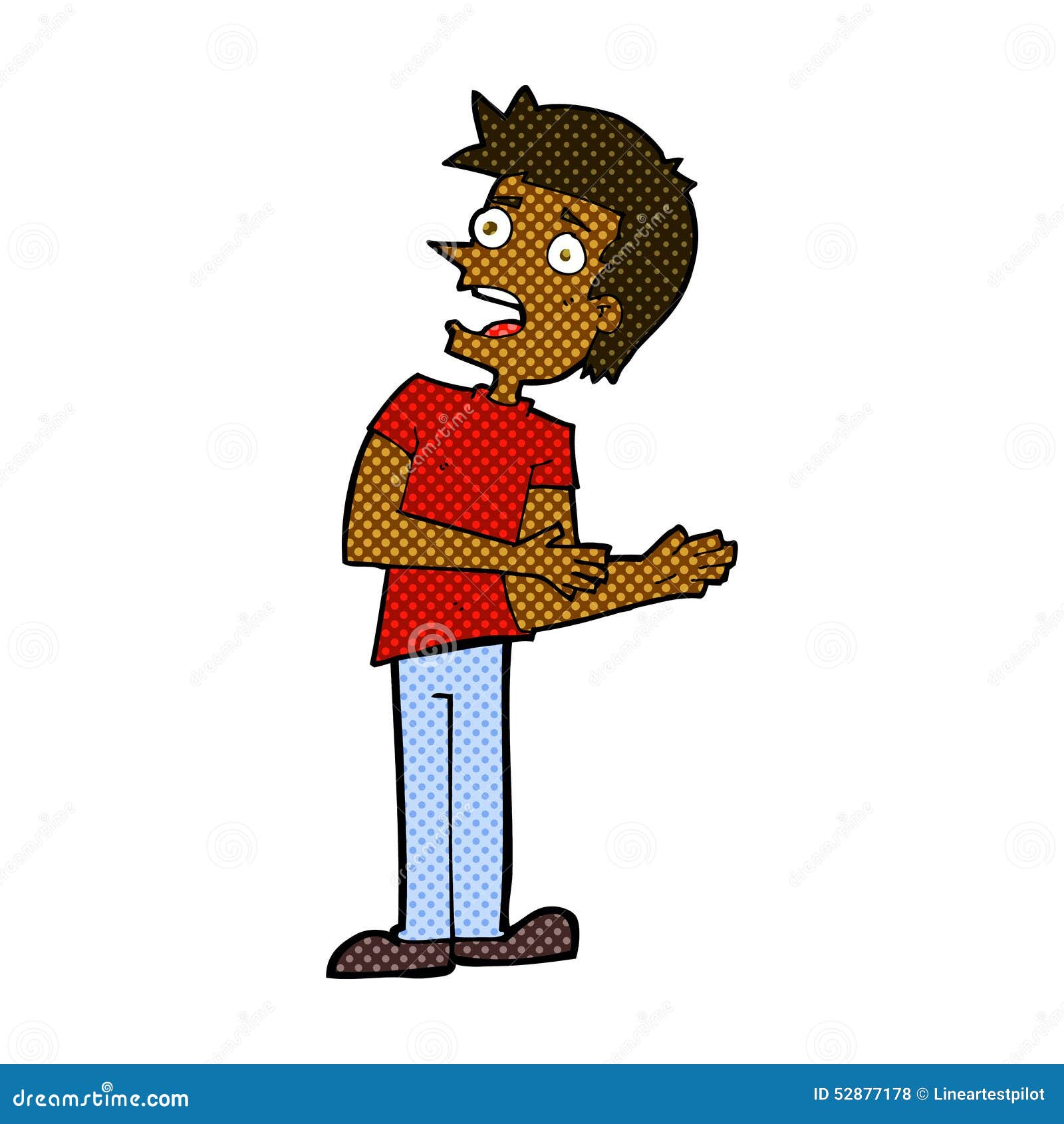 Comic Cartoon Man Making Excuses Stock Illustration - Illustration of ...