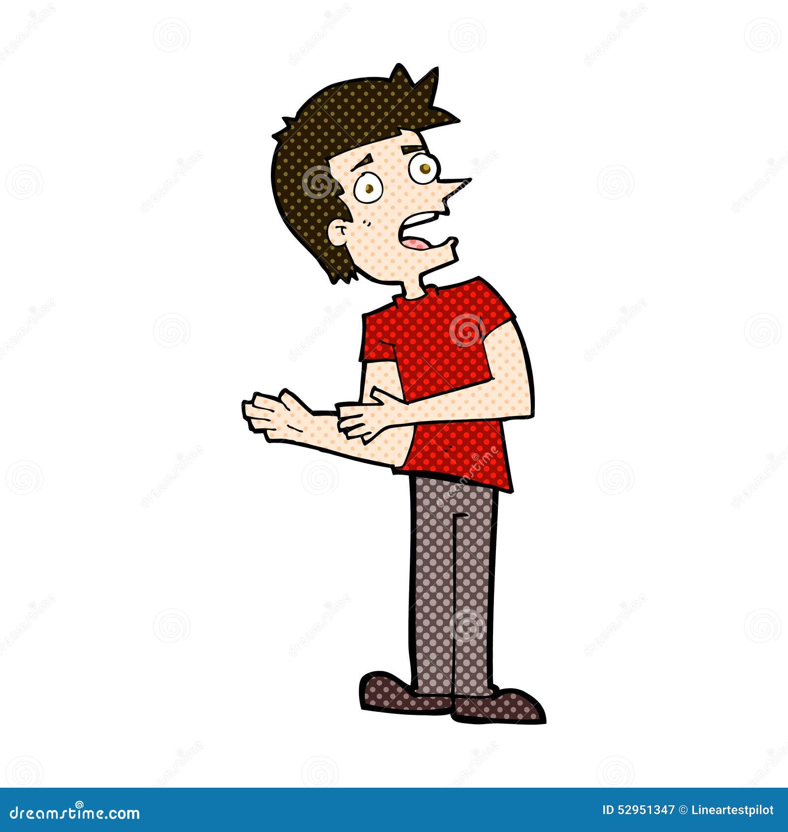 Comic Cartoon Man Making Excuses Stock Illustration - Illustration of ...