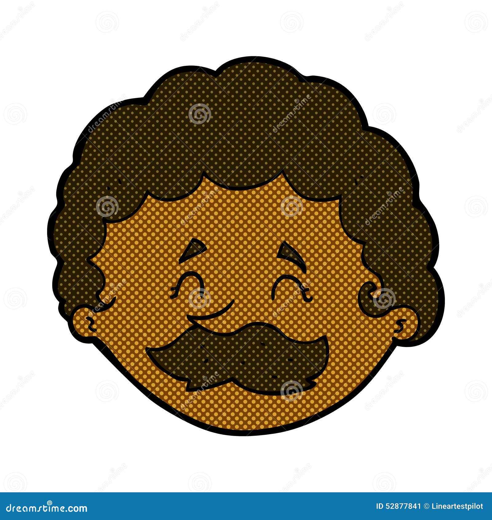 Comic Cartoon Man with Mustache Stock Illustration - Illustration of ...