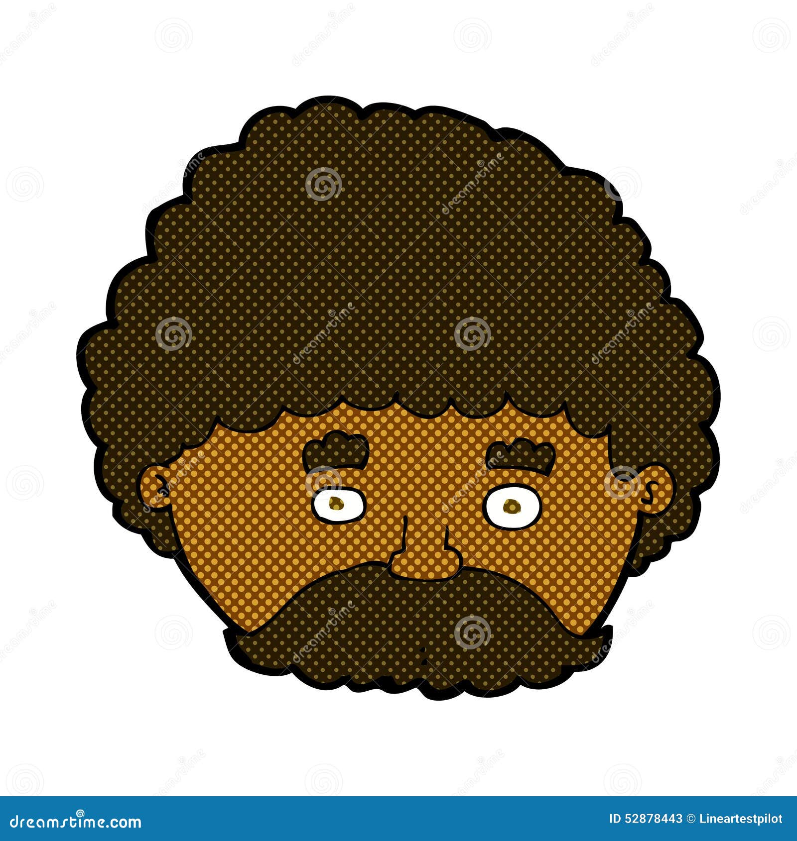Comic Cartoon Man with Mustache Stock Illustration - Illustration of ...