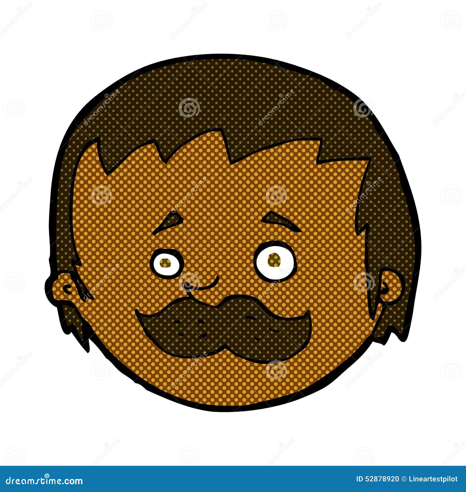 Comic Cartoon Man with Mustache Stock Illustration - Illustration of ...