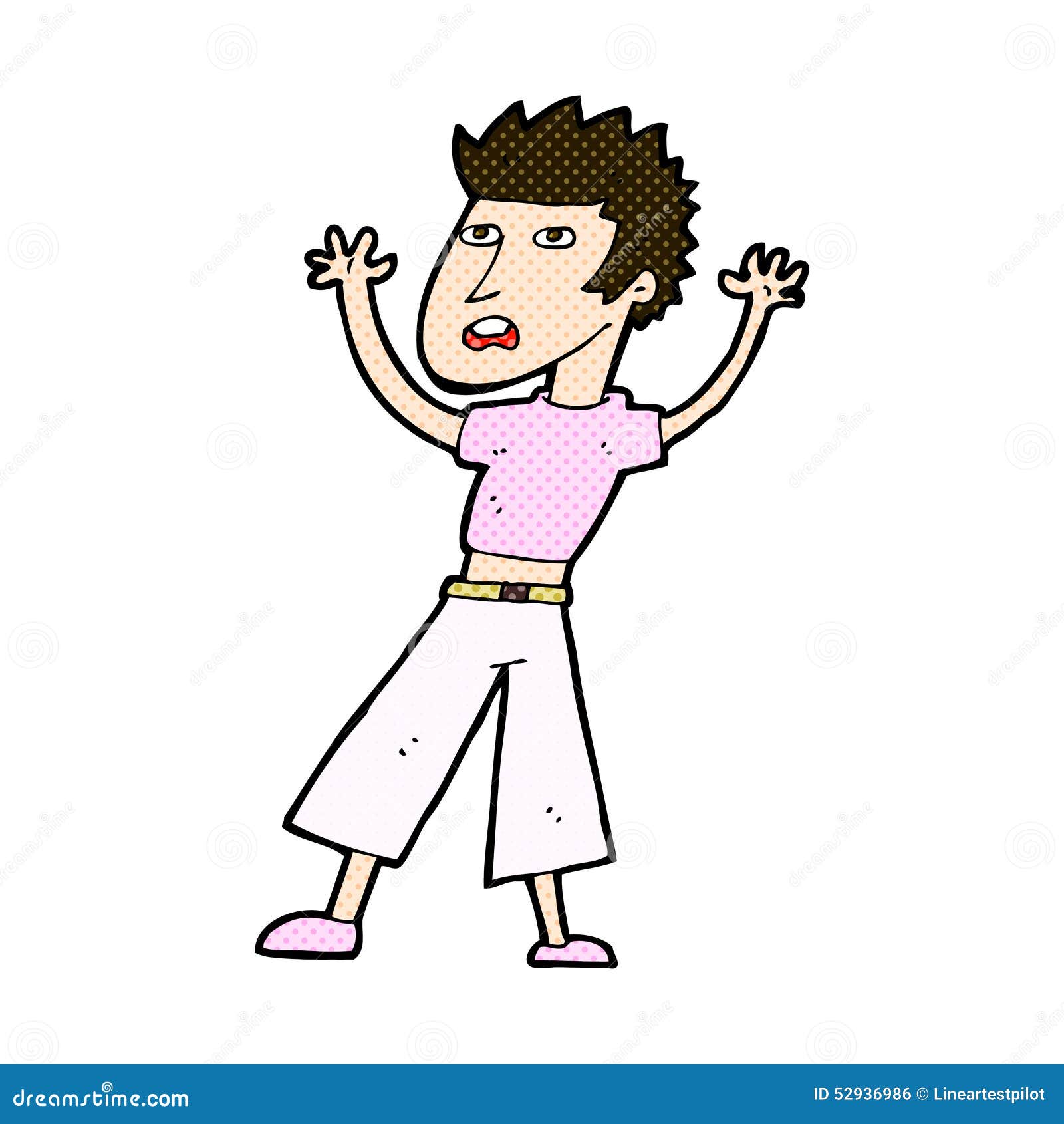 Comic Cartoon Man Panicking Stock Illustration - Illustration of quirky ...