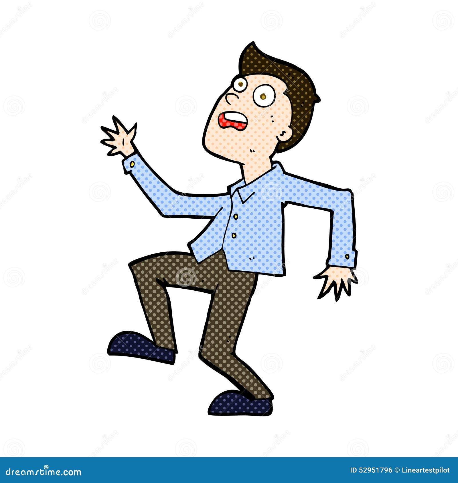 Comic Cartoon Man Panicking Stock Illustration - Illustration of ...