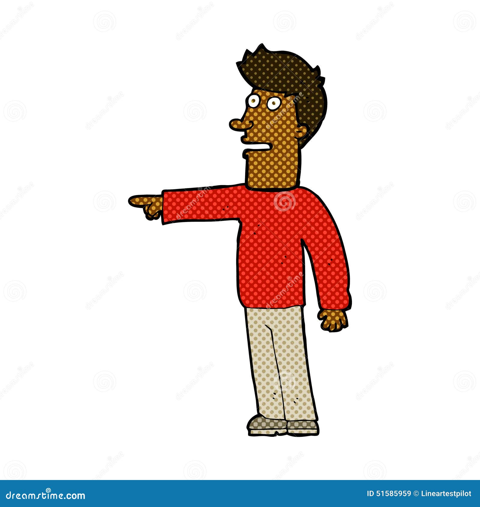 Comic cartoon man pointing stock illustration. Illustration of happy ...