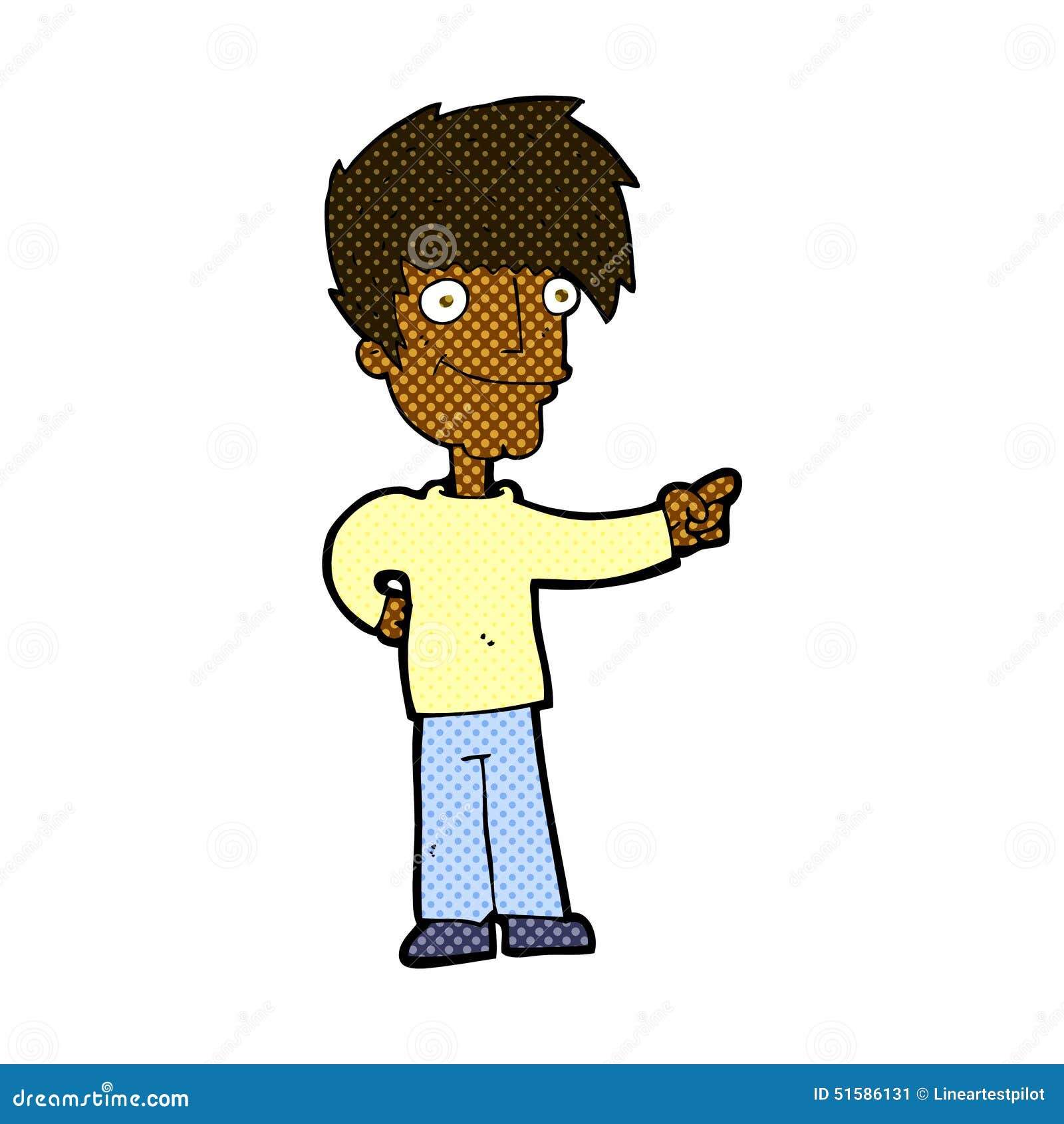 Comic cartoon man pointing stock illustration. Illustration of comic ...