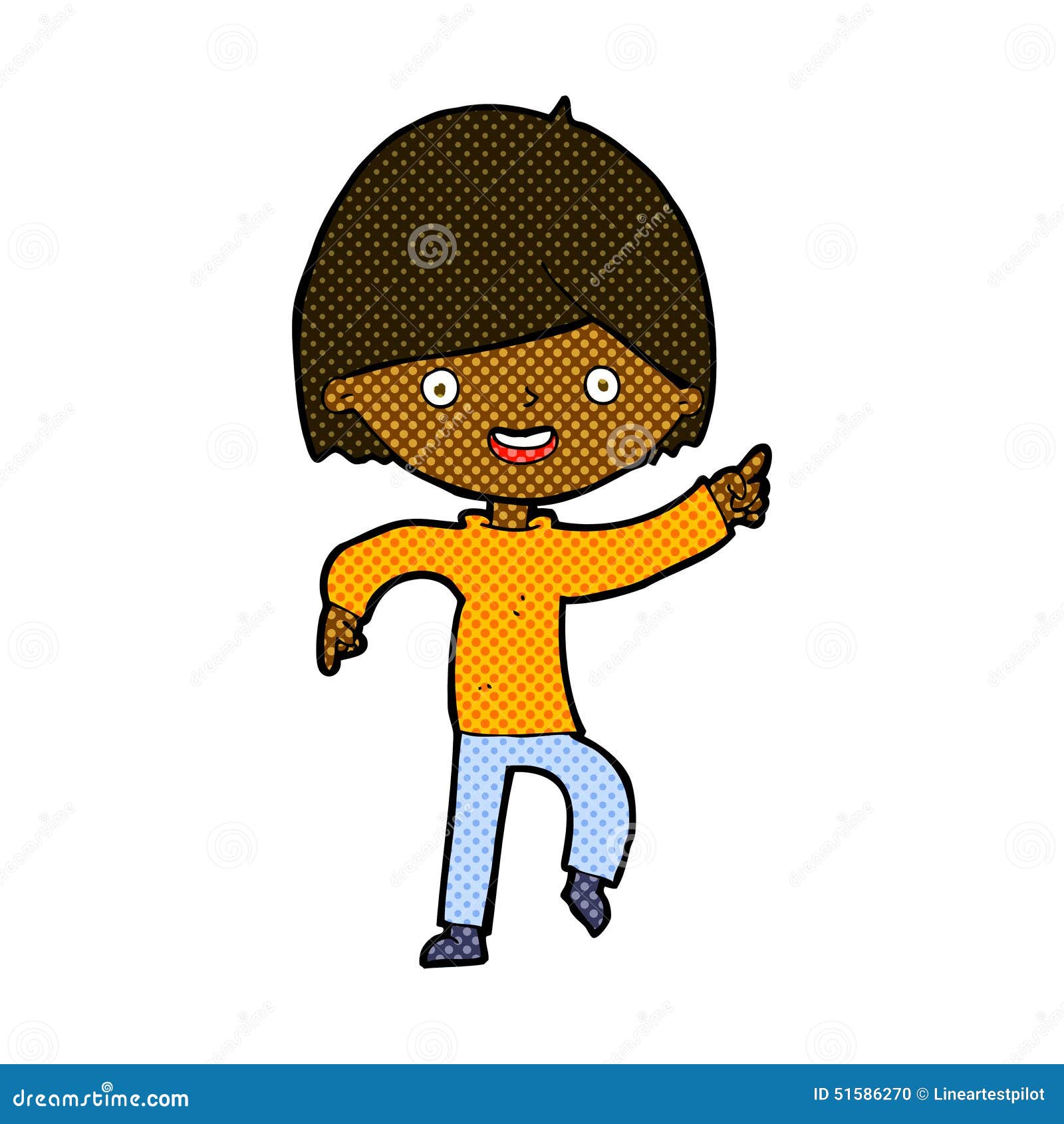 Comic cartoon man pointing stock illustration. Illustration of funny ...